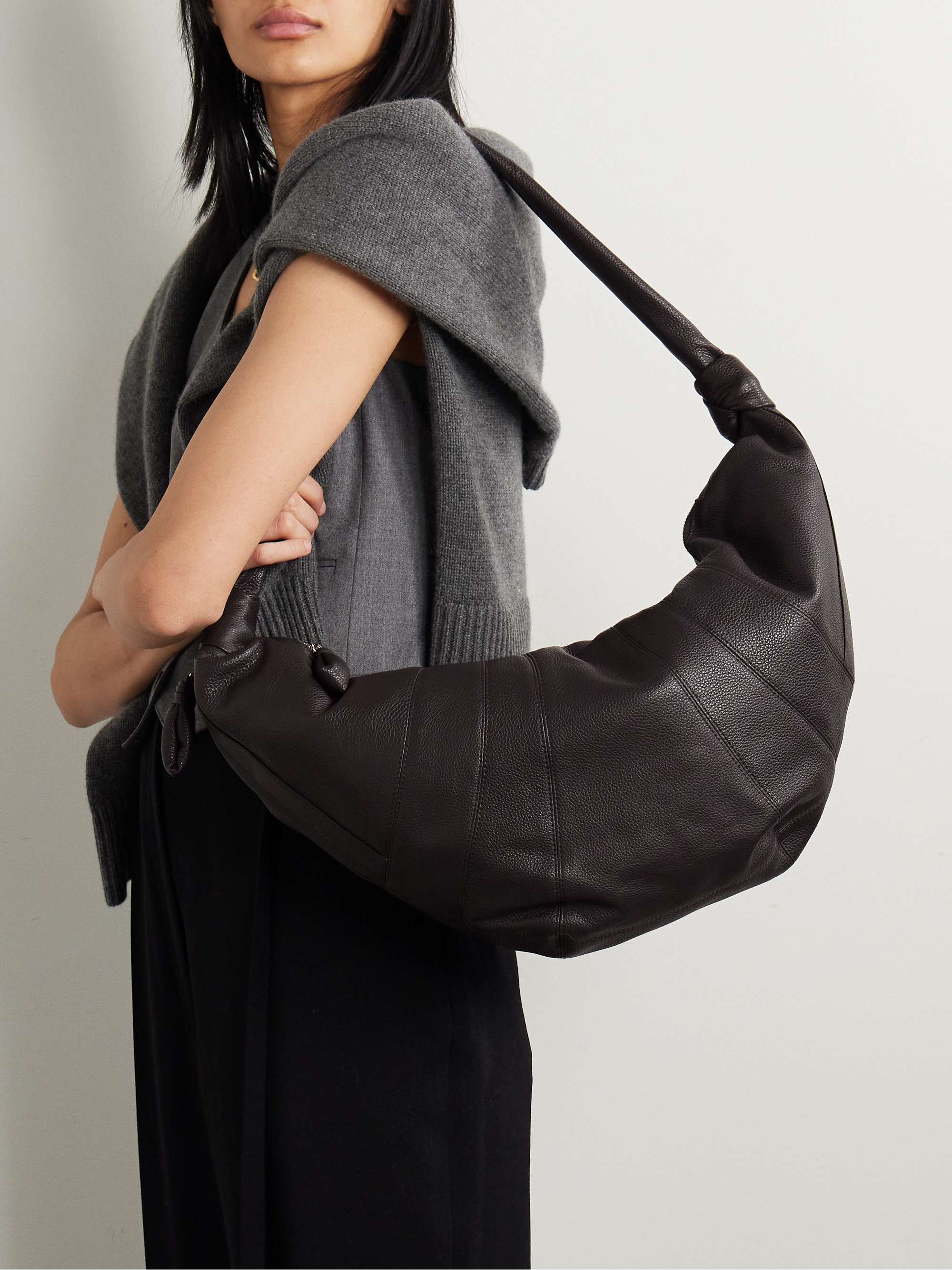 LEMAIRE Croissant large paneled textured-leather shoulder bag | NET-A-PORTER