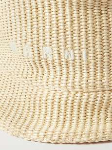 MARNI Embroidered faux raffia bucket hat | NET-A-PORTER