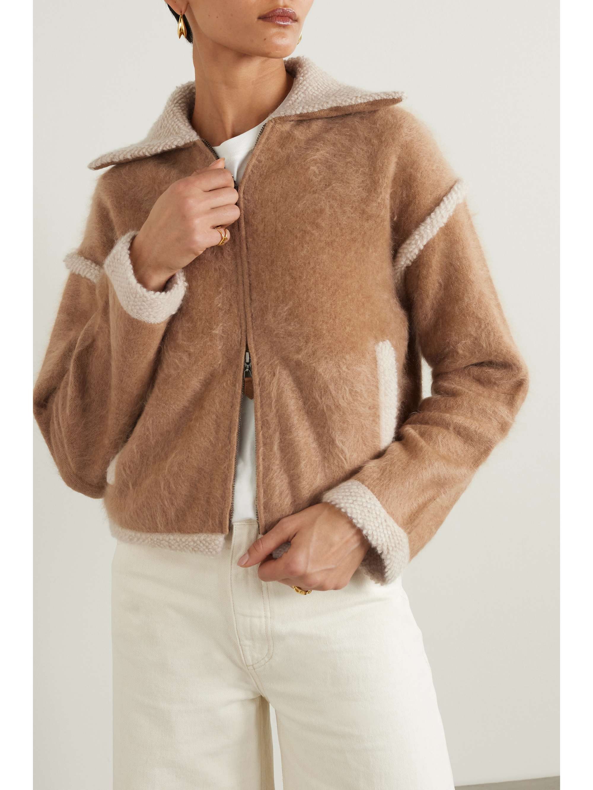 GUEST IN RESIDENCE Grizzly bouclé-trimmed cashmere jacket | NET-A-PORTER