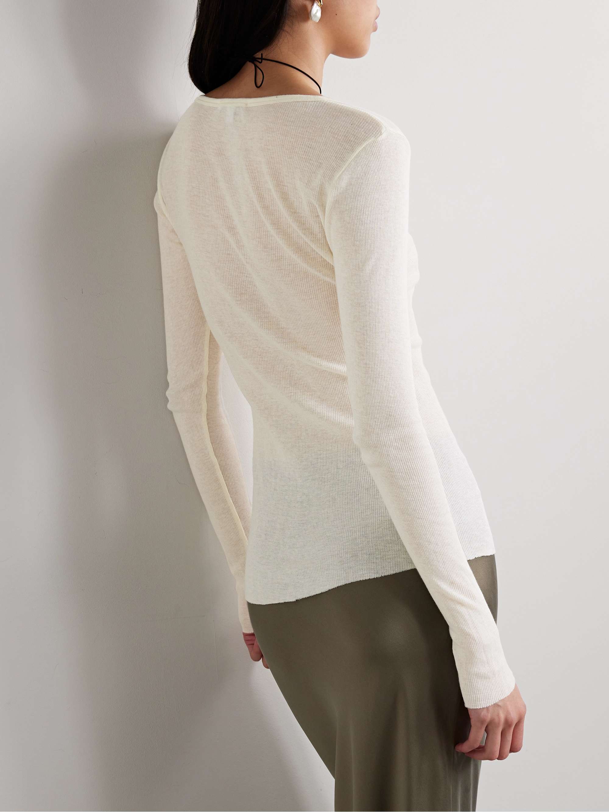 JAMES PERSE Ribbed cotton and cashmere-blend top | NET-A-PORTER