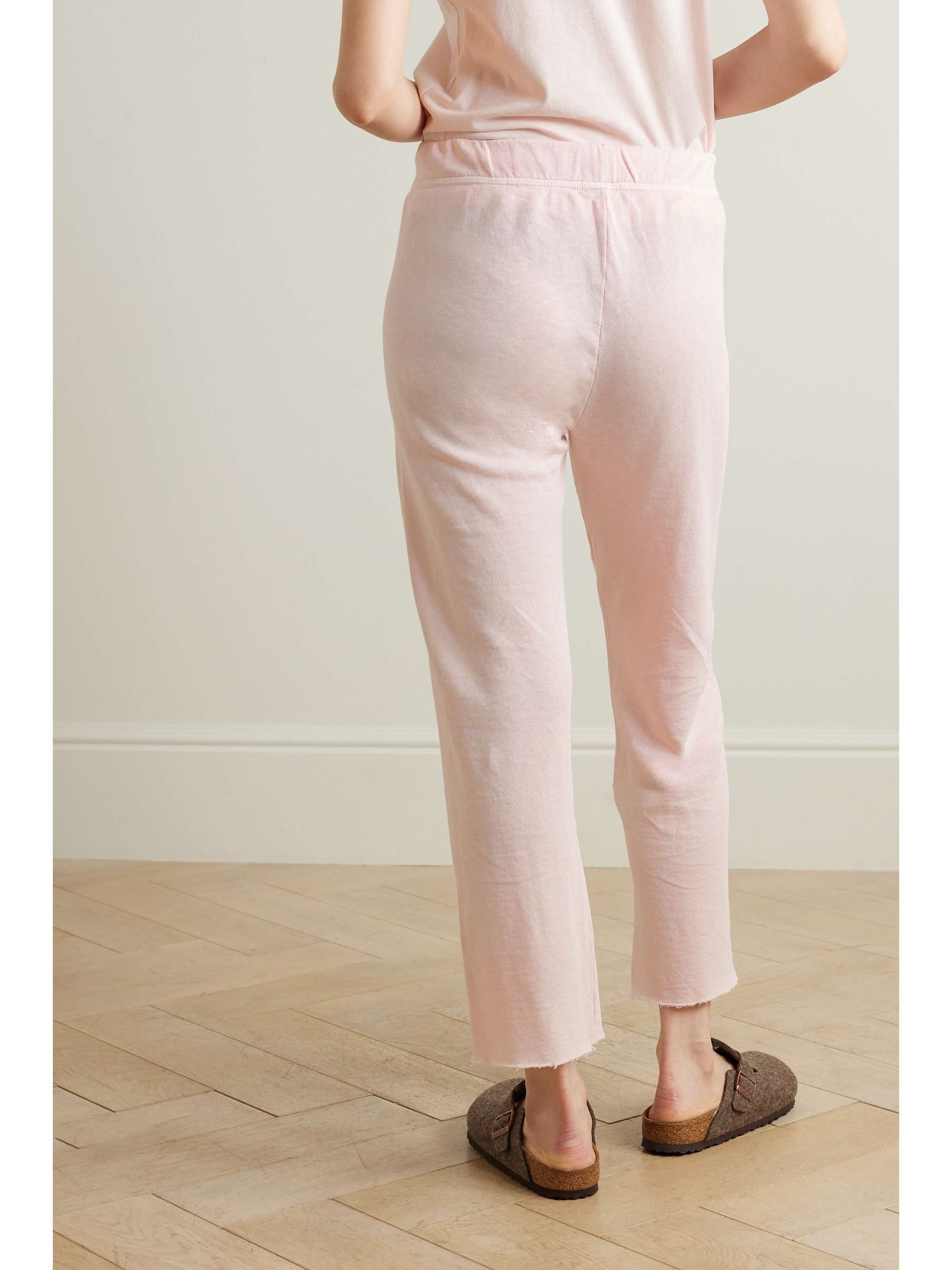 JAMES PERSE Cropped Supima cotton-terry track pants | NET-A-PORTER