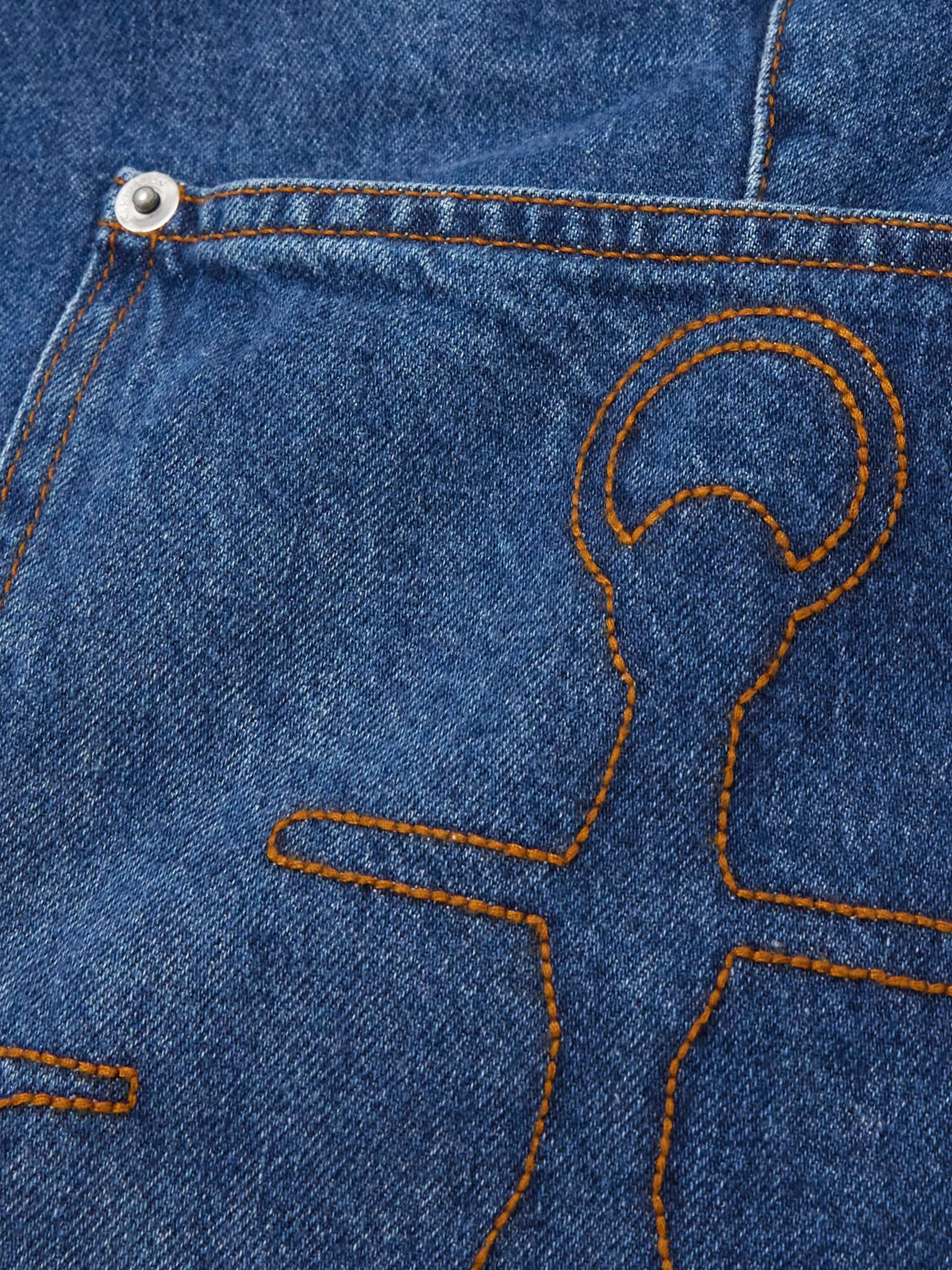 JW ANDERSON Embroidered denim mini skirt | NET-A-PORTER