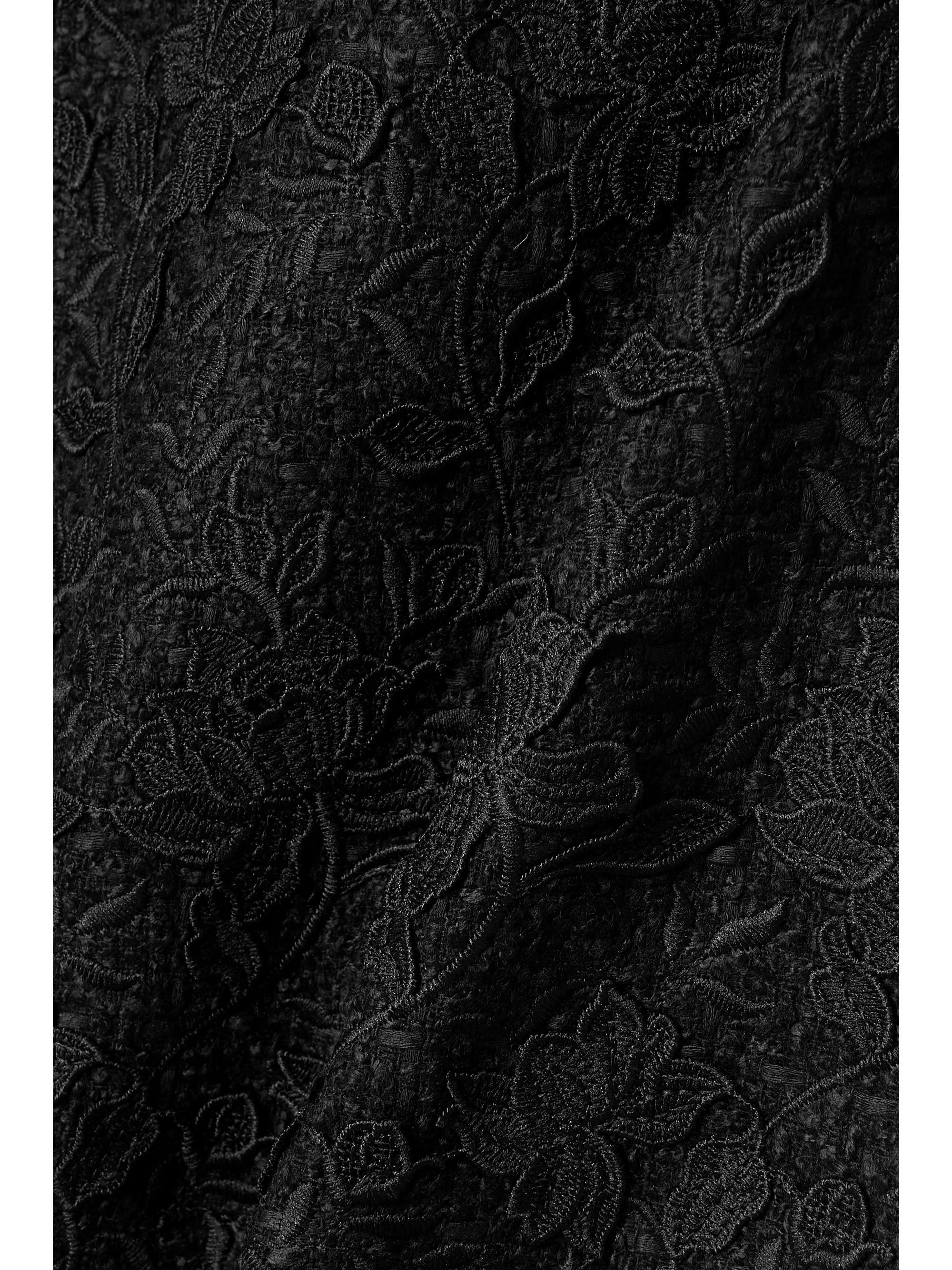 Oscar De La Renta Frayed Embroidered Tweed Midi Skirt Net A Porter