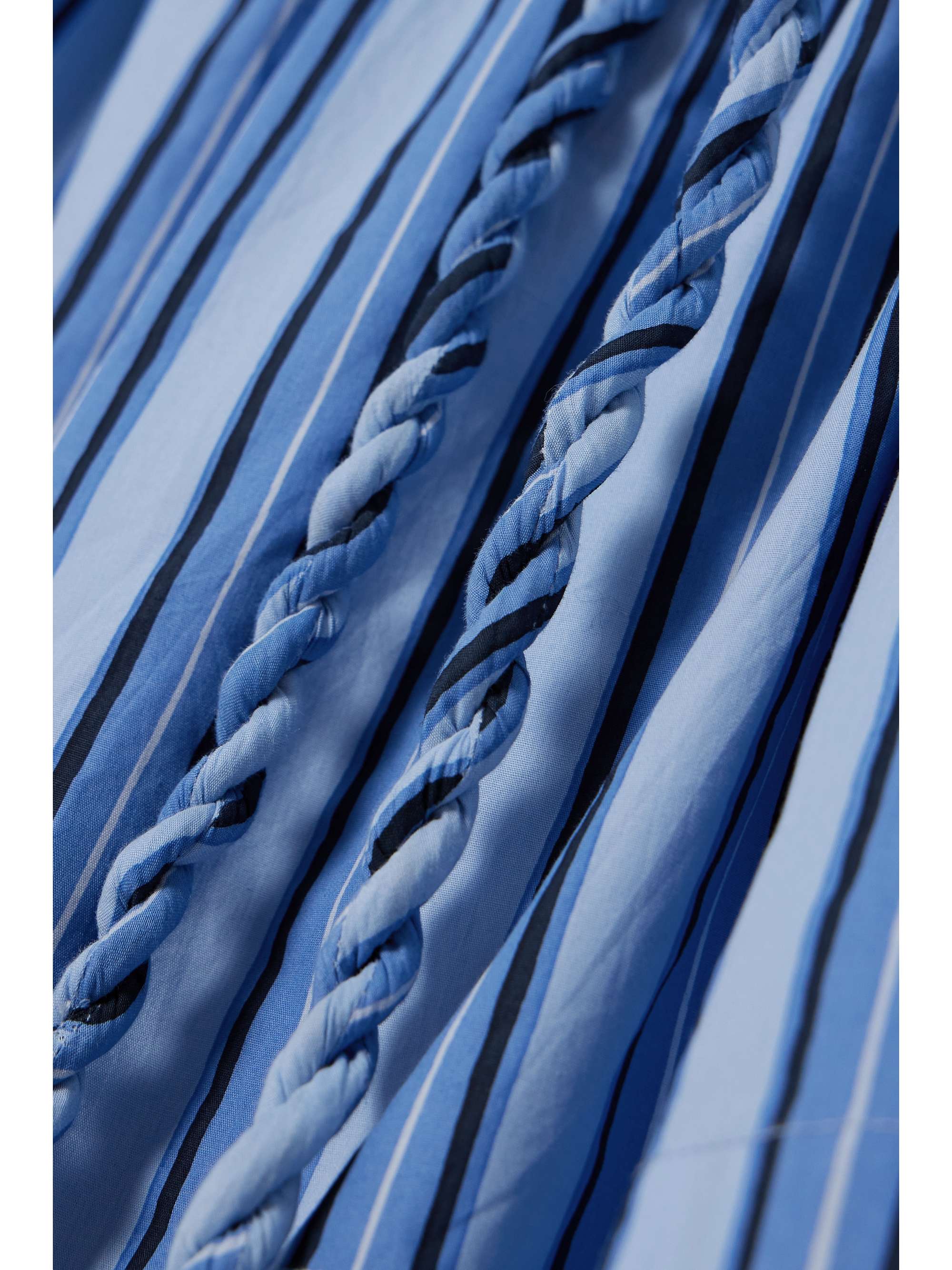 FAITHFULL + NET SUSTAIN Calia belted one-sleeve striped organic cotton ...