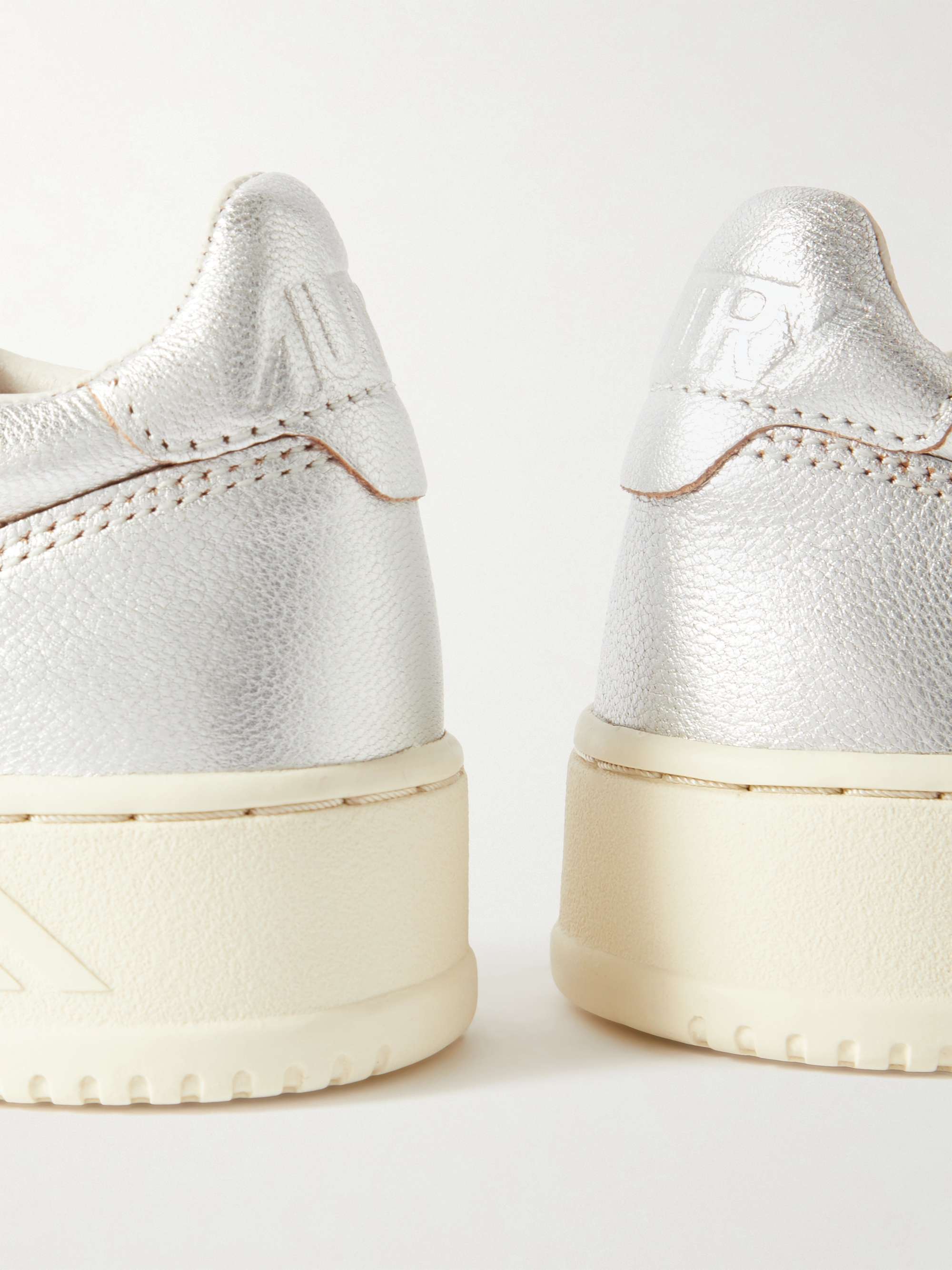 AUTRY Medalist Low metallic textured-leather sneakers | NET AUTRY Medalist Low metallic textured-leather sneakers | NET