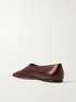 Brown Atlas leather ballet flats | NEOUS | NET-A-PORTER