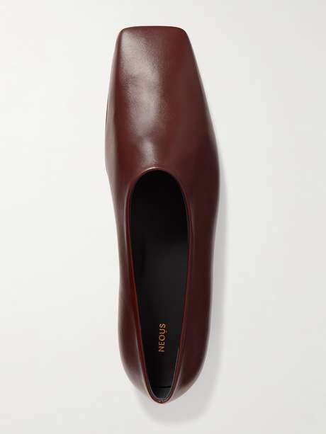 Brown Atlas leather ballet flats | NEOUS | NET-A-PORTER