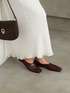 Brown Atlas leather ballet flats | NEOUS | NET-A-PORTER