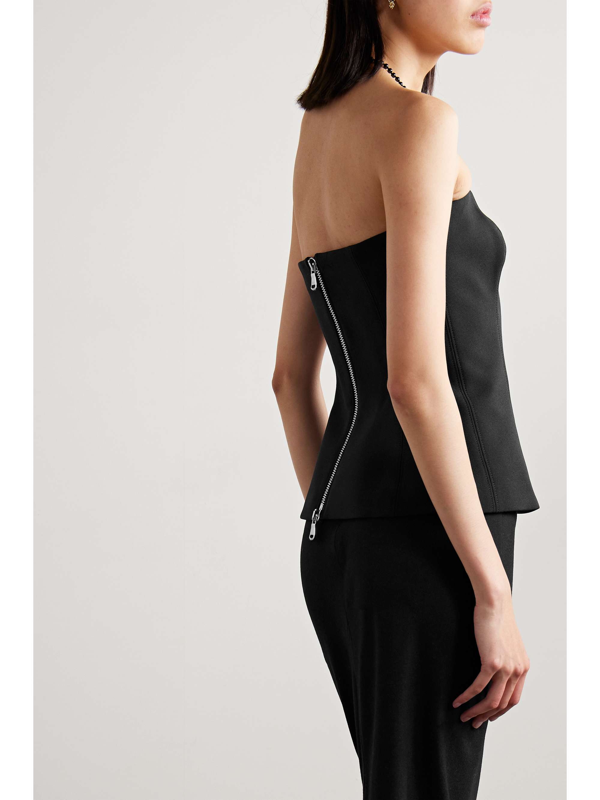 VERONICA BEARD Astrid strapless cady bustier top | NET-A-PORTER