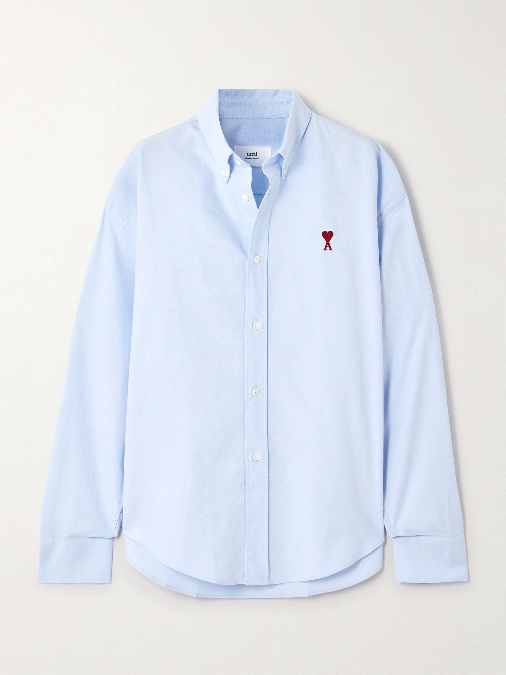 AMI PARIS Embroidered cotton Oxford shirt | NET-A-PORTER