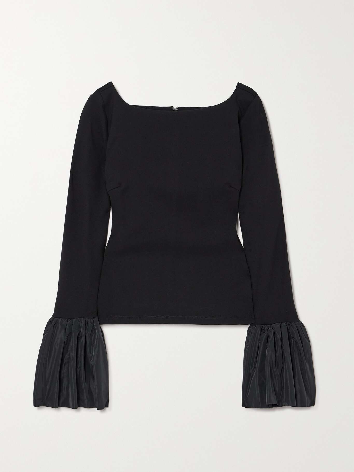 STAUD Paige taffeta-trimmed ponte top | NET-A-PORTER