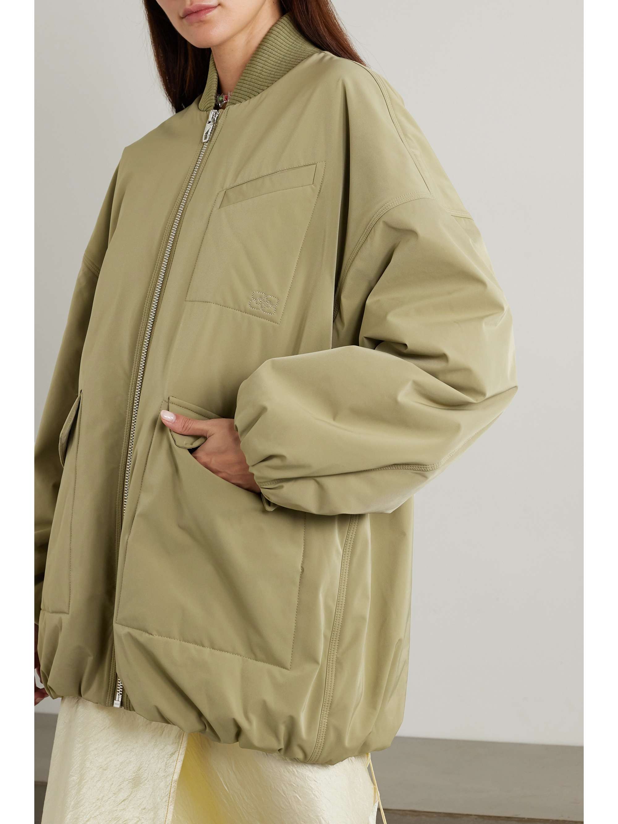 GANNI Oversized shell bomber jacket | NET-A-PORTER