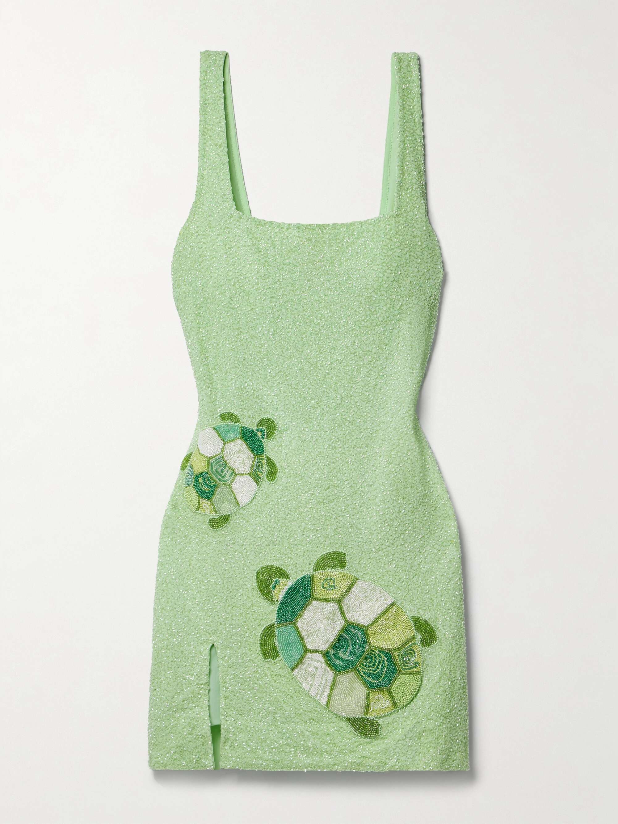 STAUD Le Sable beaded stretch-tulle mini dress | NET-A-PORTER