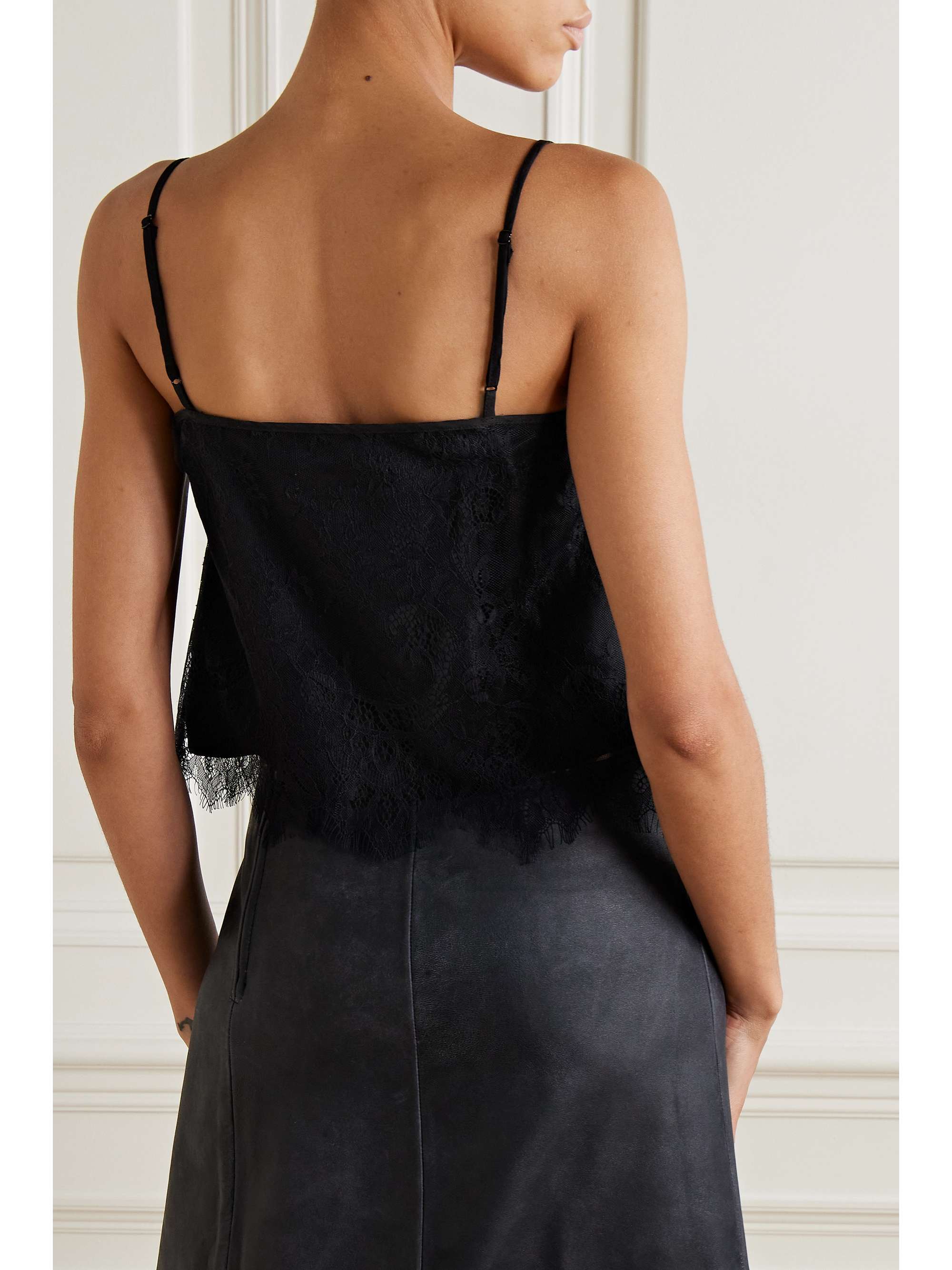 SEA Bethany feather-trimmed embellished lace tank | NET-A-PORTER