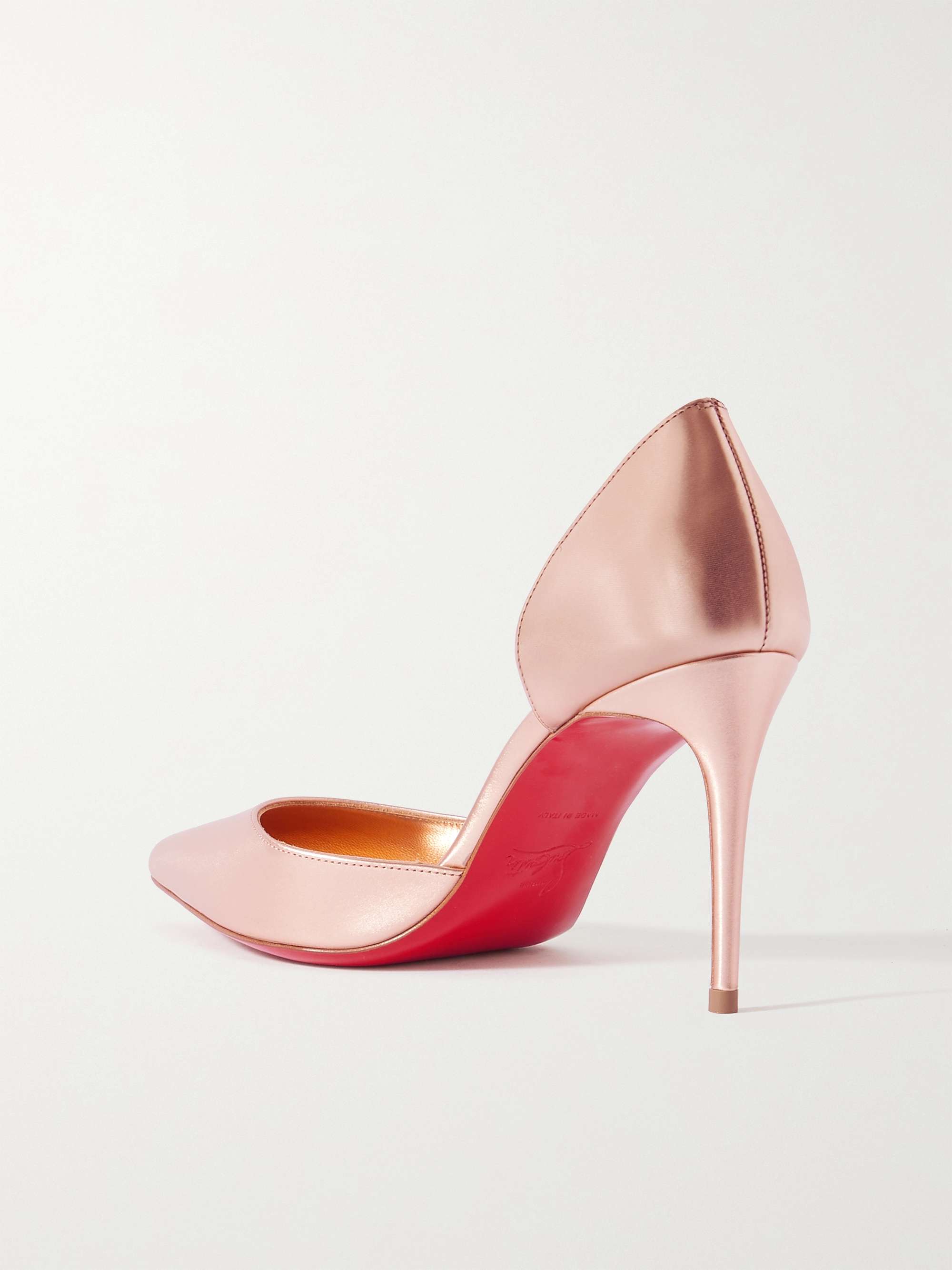 CHRISTIAN LOUBOUTIN Iriza 85 metallic leather pumps | NET-A-PORTER