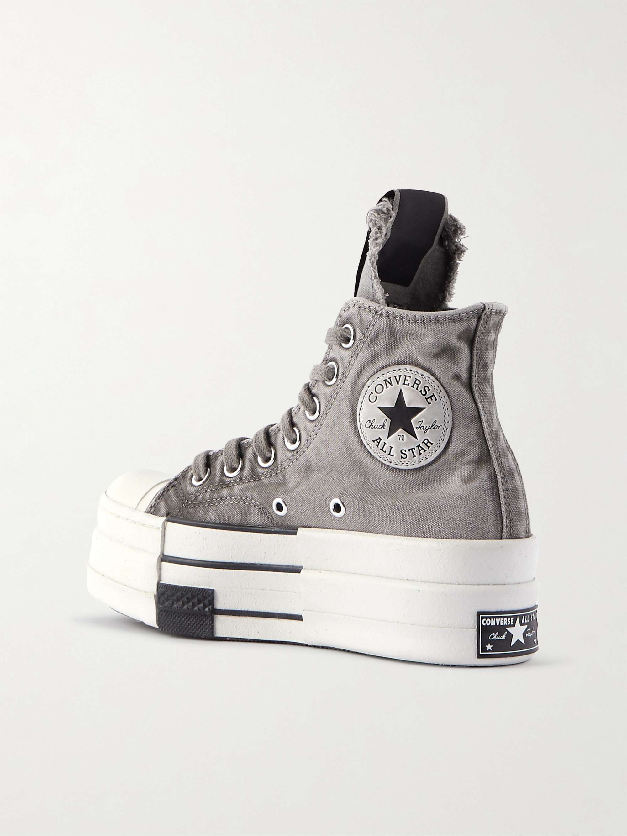 RICK OWENS + Converse DRKSHDW DBL DRKSTAR Chuck 70 canvas platform ...