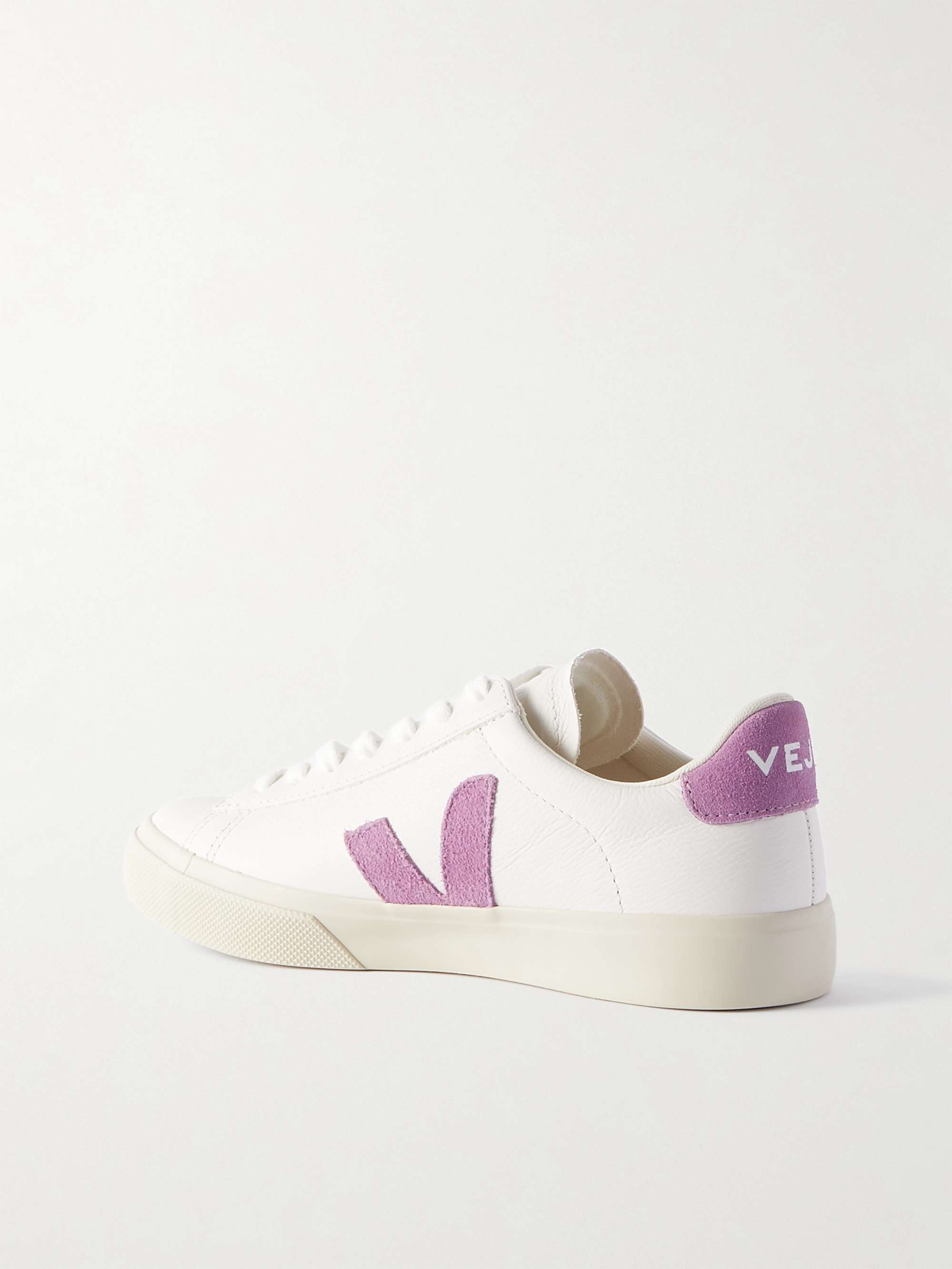 VEJA Campo suede-trimmed textured leather sneakers | NET-A-PORTER