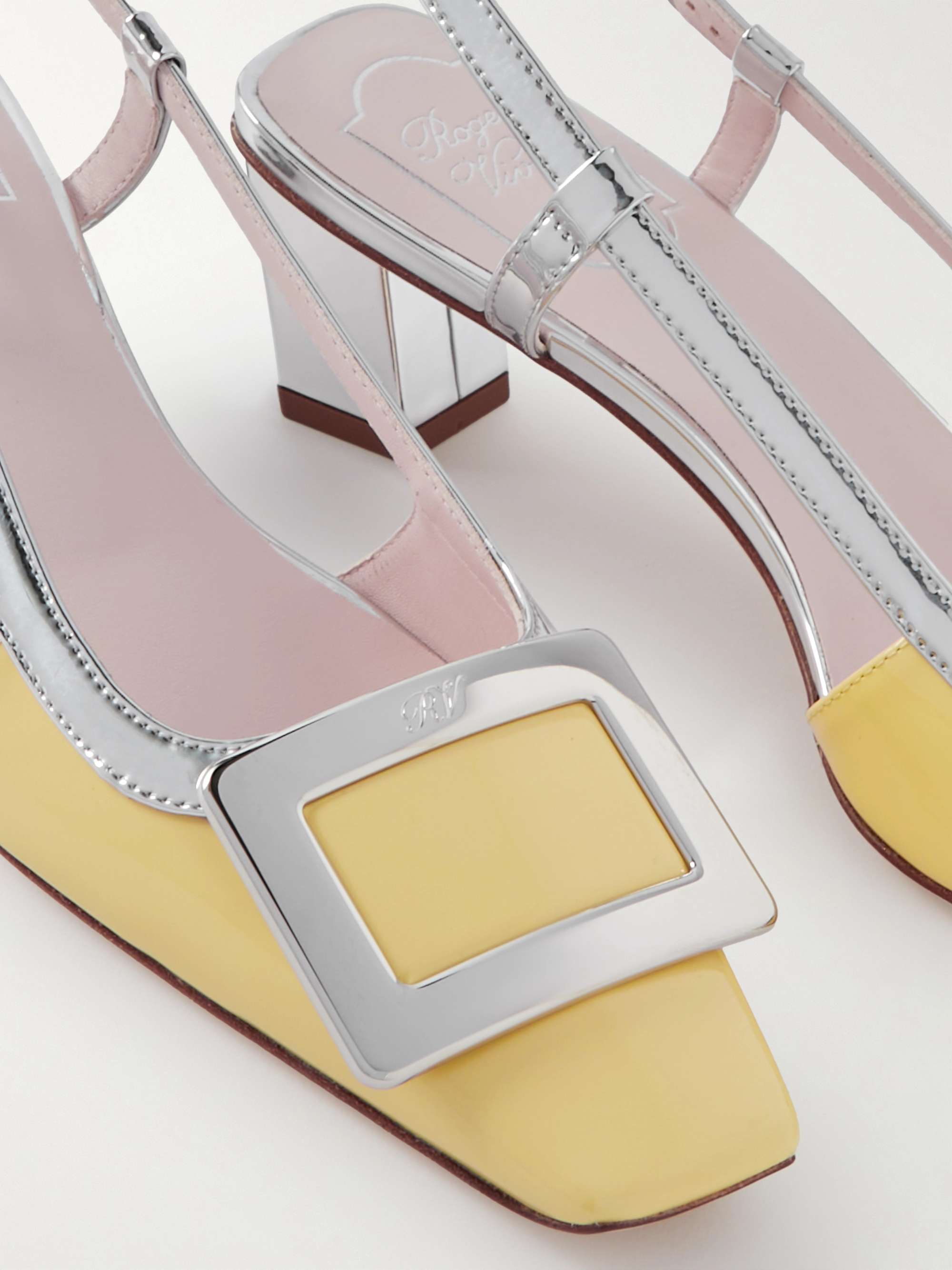 ROGER VIVIER Belle Vivier patent-leather slingback pumps | NET-A-PORTER