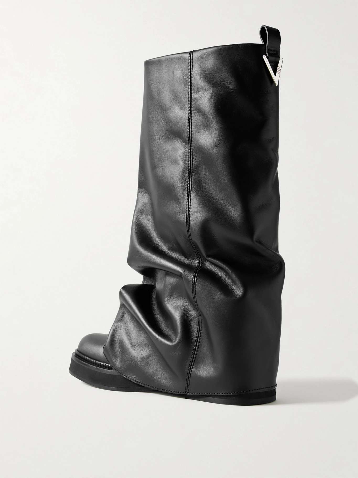 THE ATTICO Robin layered leather knee boots | NET-A-PORTER