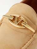 VALENTINO GARAVANI VLOGO Gate embellished suede loafers | NET-A-PORTER