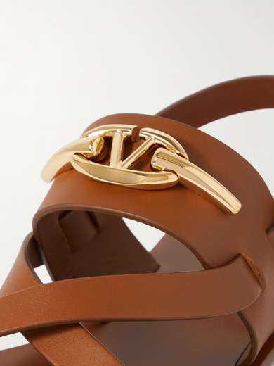 VALENTINO GARAVANI VLOGO embellished leather sandals | NET-A-PORTER