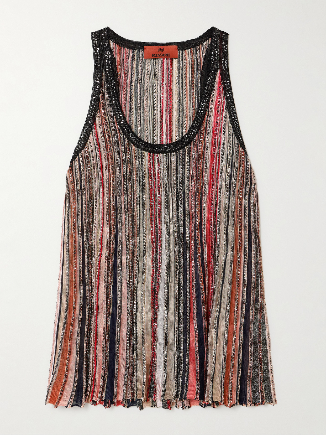 Missoni Sequin-embellished Striped Metallic Crochet-knit Tank In Multi | ModeSens