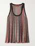 MISSONI Sequin-embellished striped metallic crochet-knit tank | NET-A-PORTER