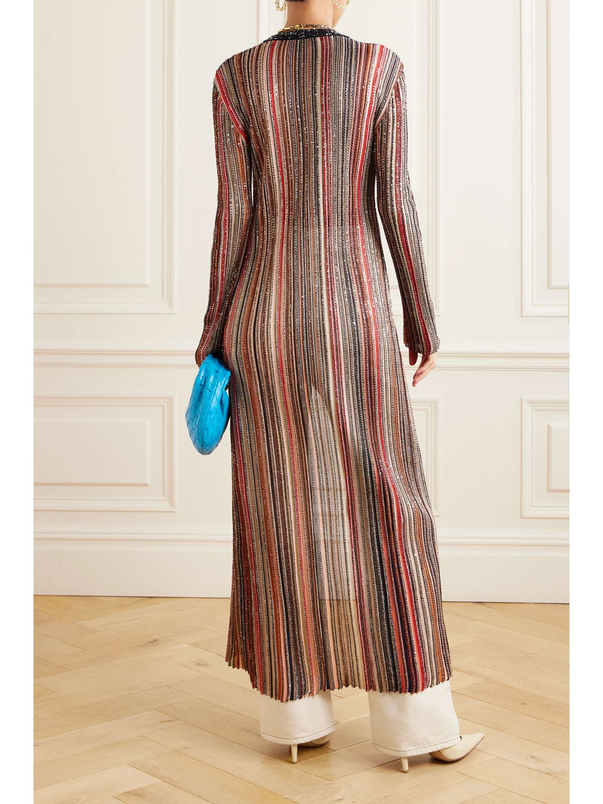 MISSONI Sequin-embellished striped metallic crochet-knit cardigan | NET-A-PORTER