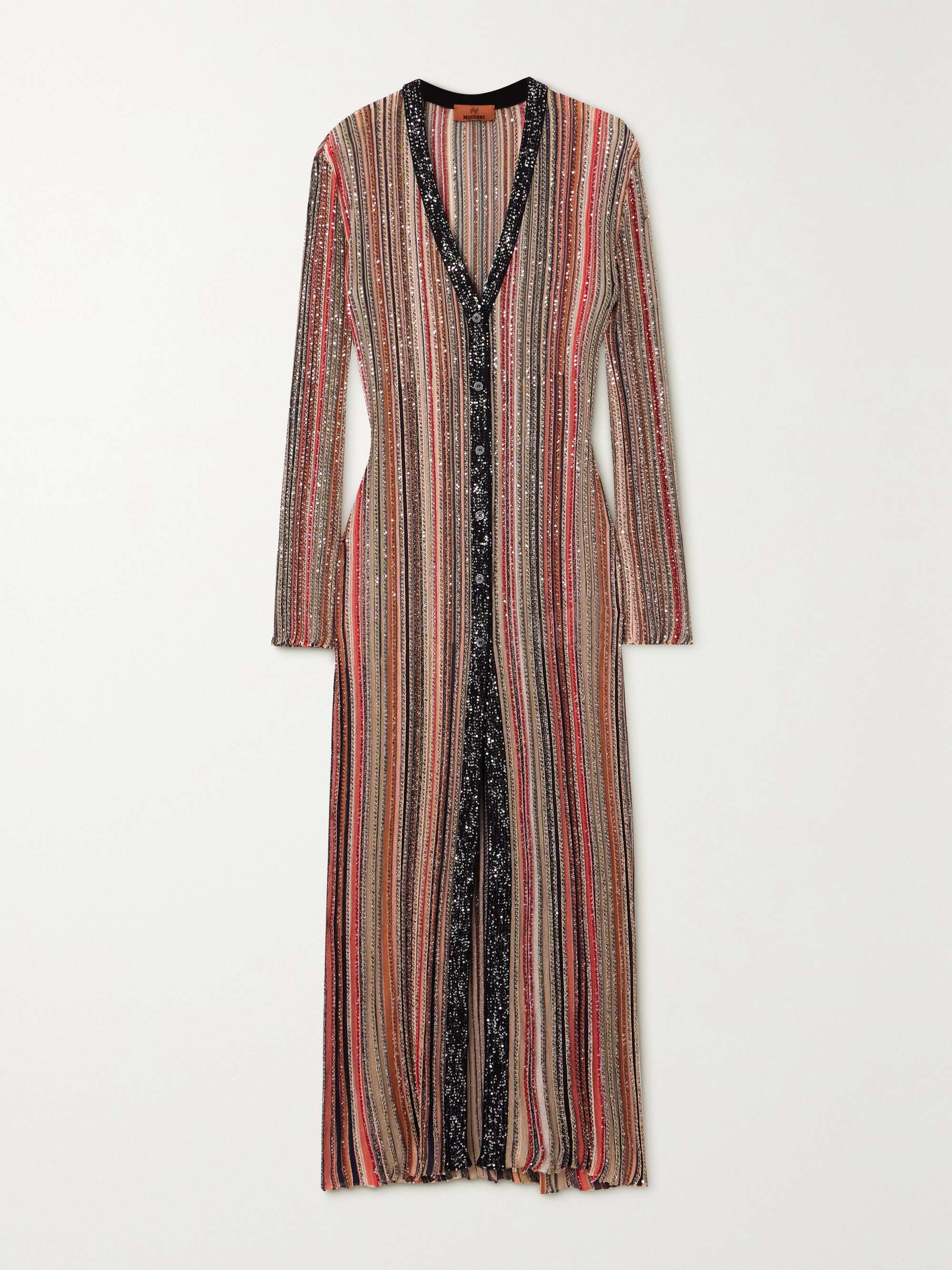 MISSONI Sequin-embellished striped metallic crochet-knit cardigan | NET-A-PORTER