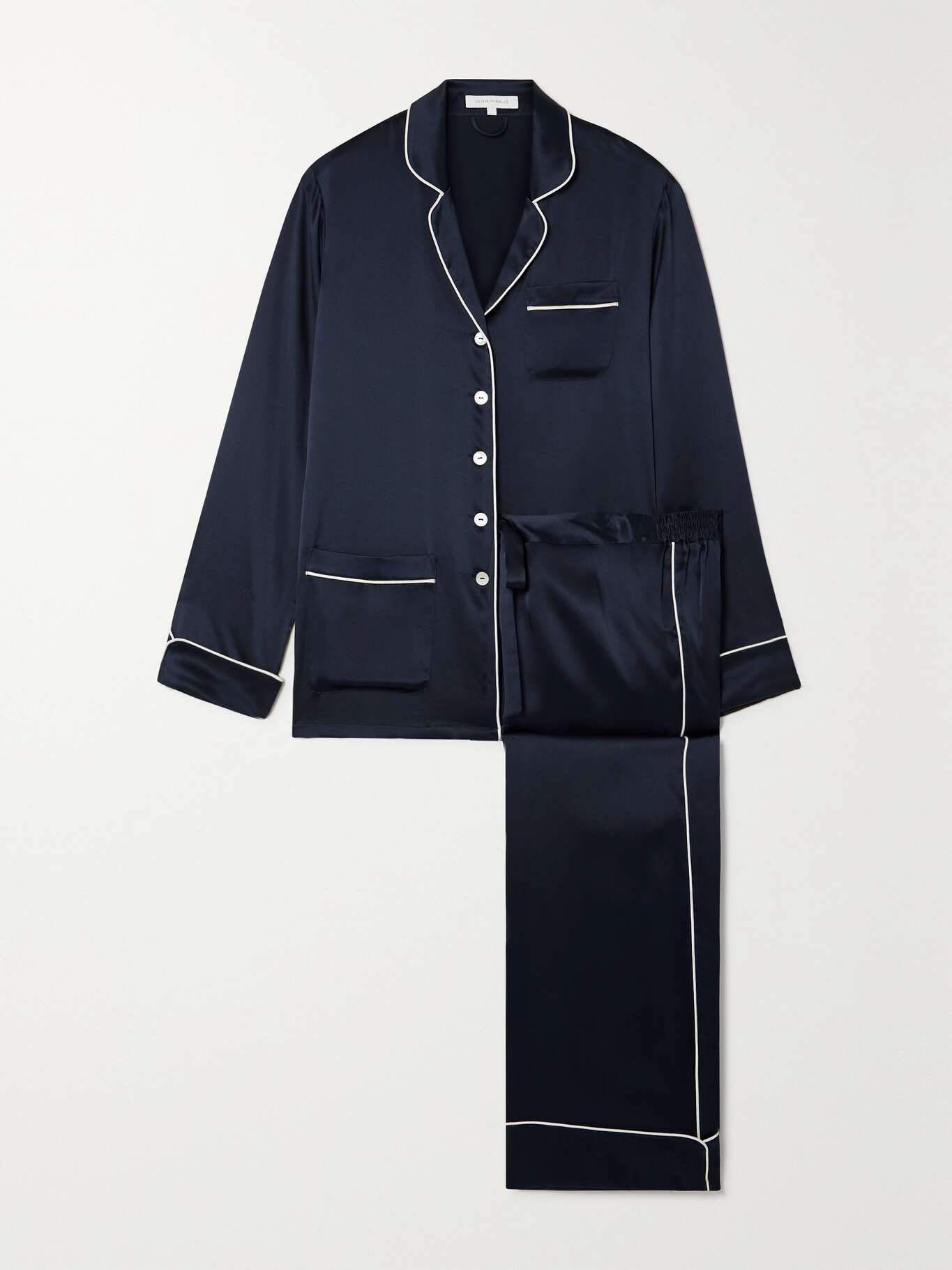 OLIVIA VON HALLE Coco silk-satin pajama set | NET-A-PORTER