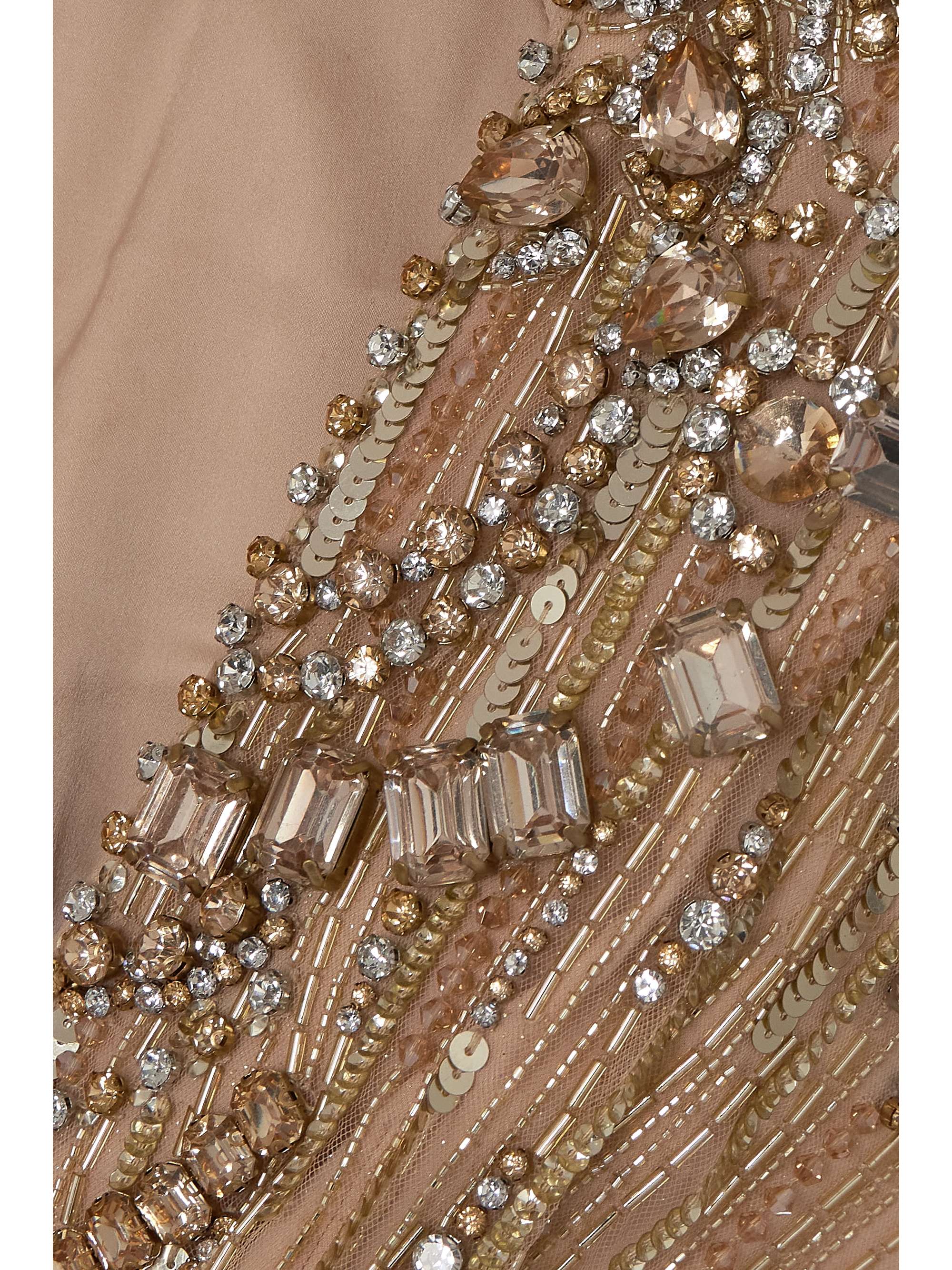JENNY PACKHAM Lotus cape-effect embellished sequined tulle JENNY PACKHAM Lotus cape-effect embellished sequined tulle