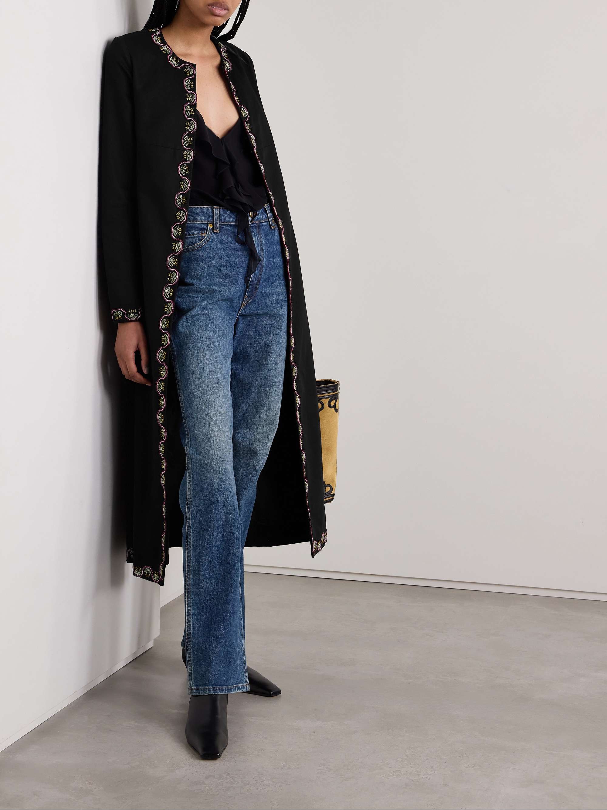 BODE Border Garden bead-embellished cotton-faille coat | NET-A-PORTER