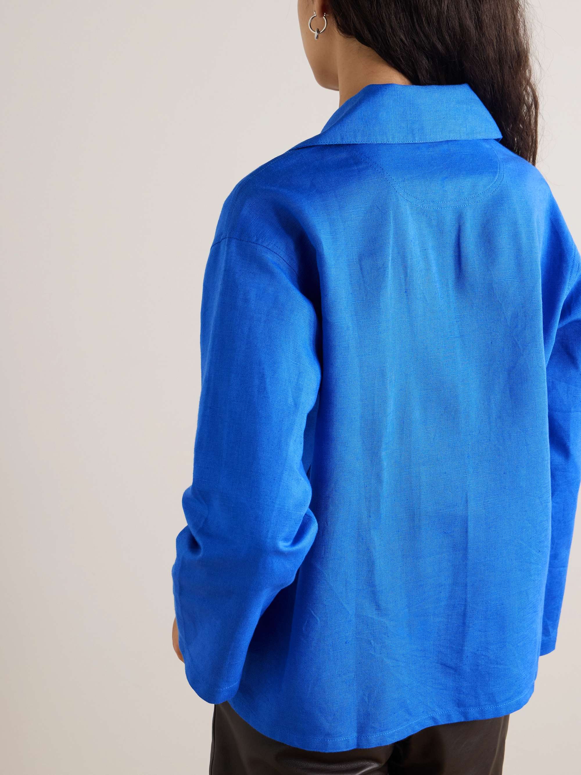 BODE Bonnie rope-trimmed linen and cotton-blend shirt | NET-A-PORTER