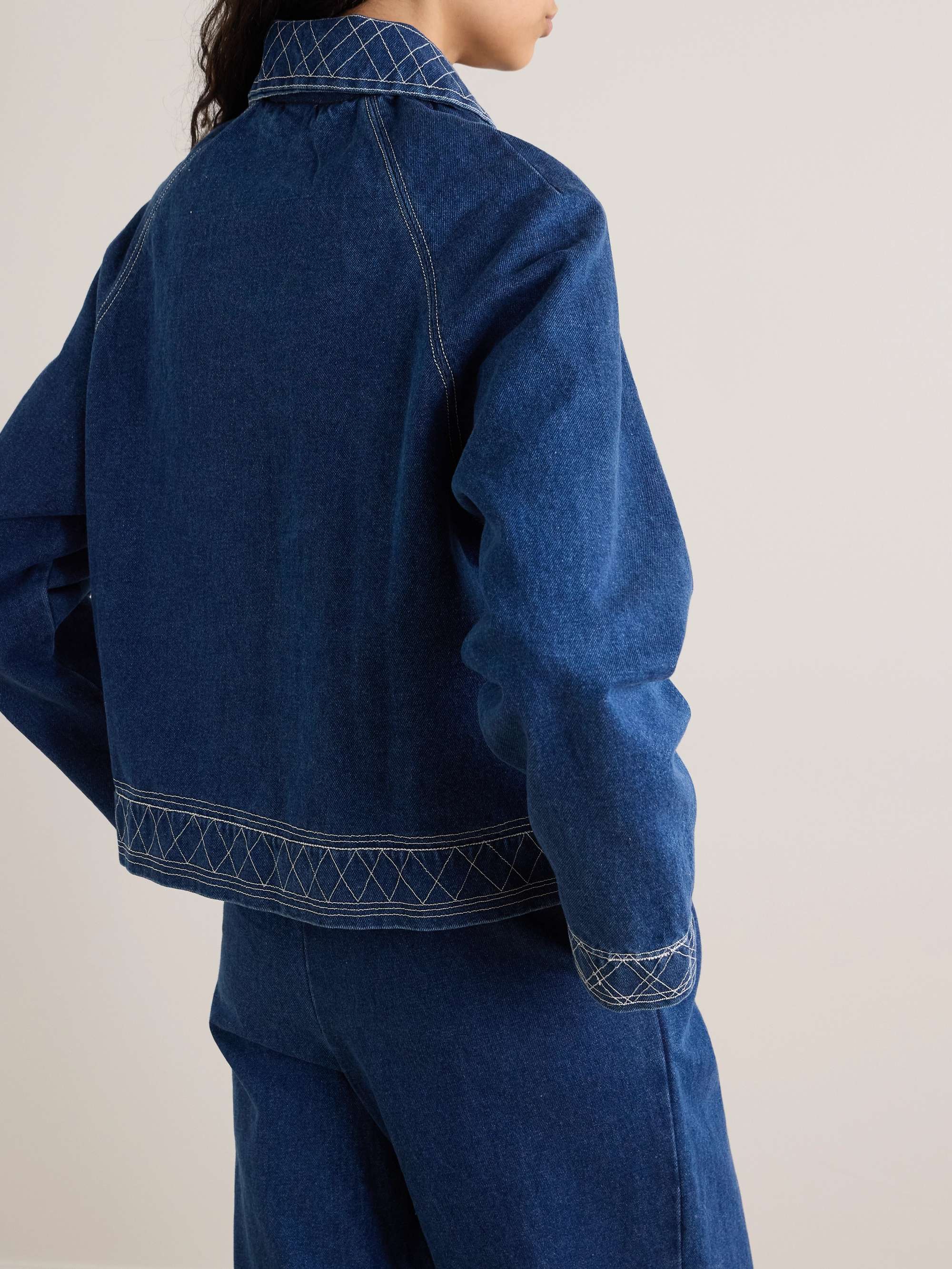 BODE Embroidered denim jacket | NET-A-PORTER