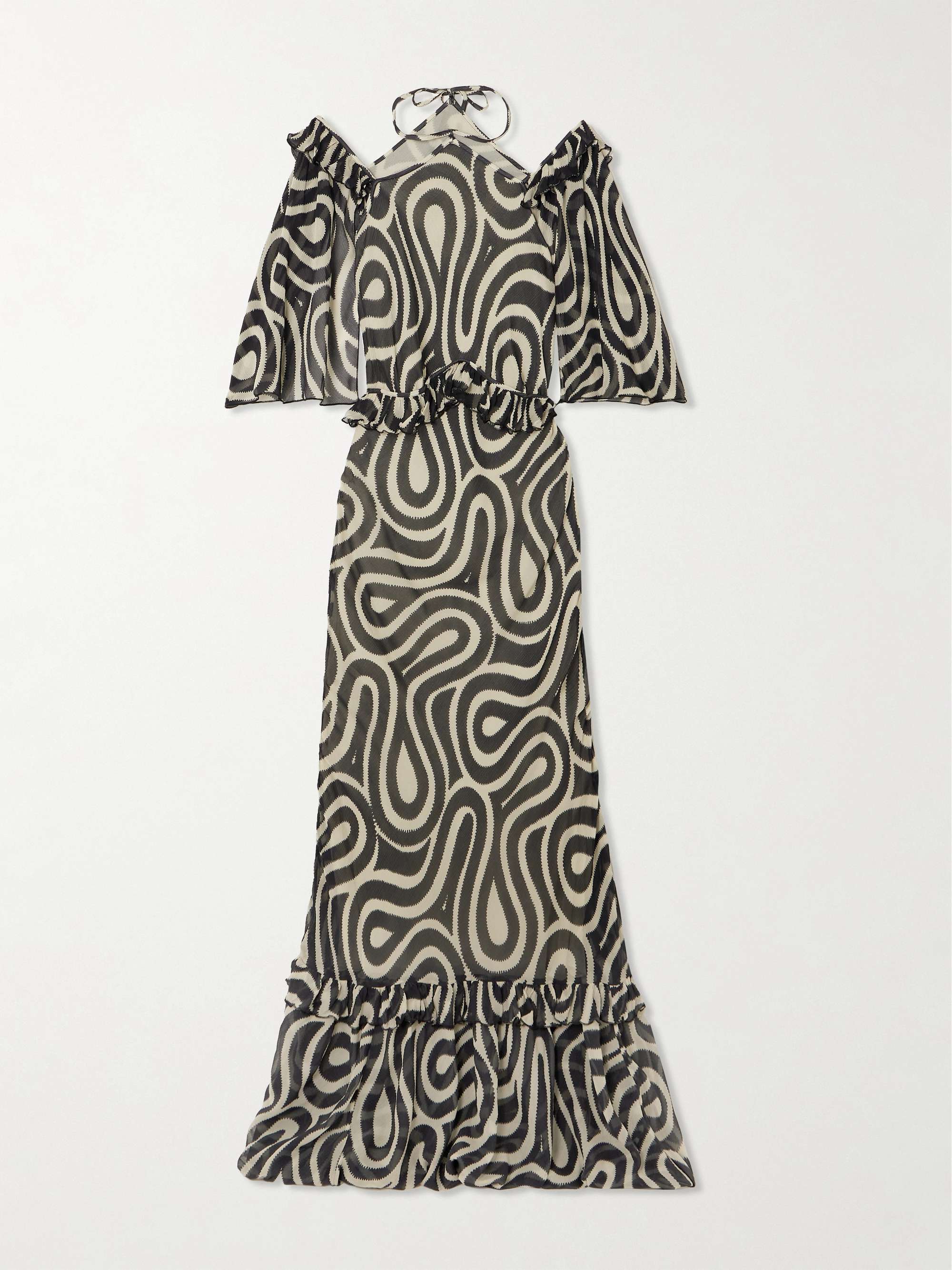 BODE Comber ruffled printed silk-chiffon maxi dress | NET-A-PORTER