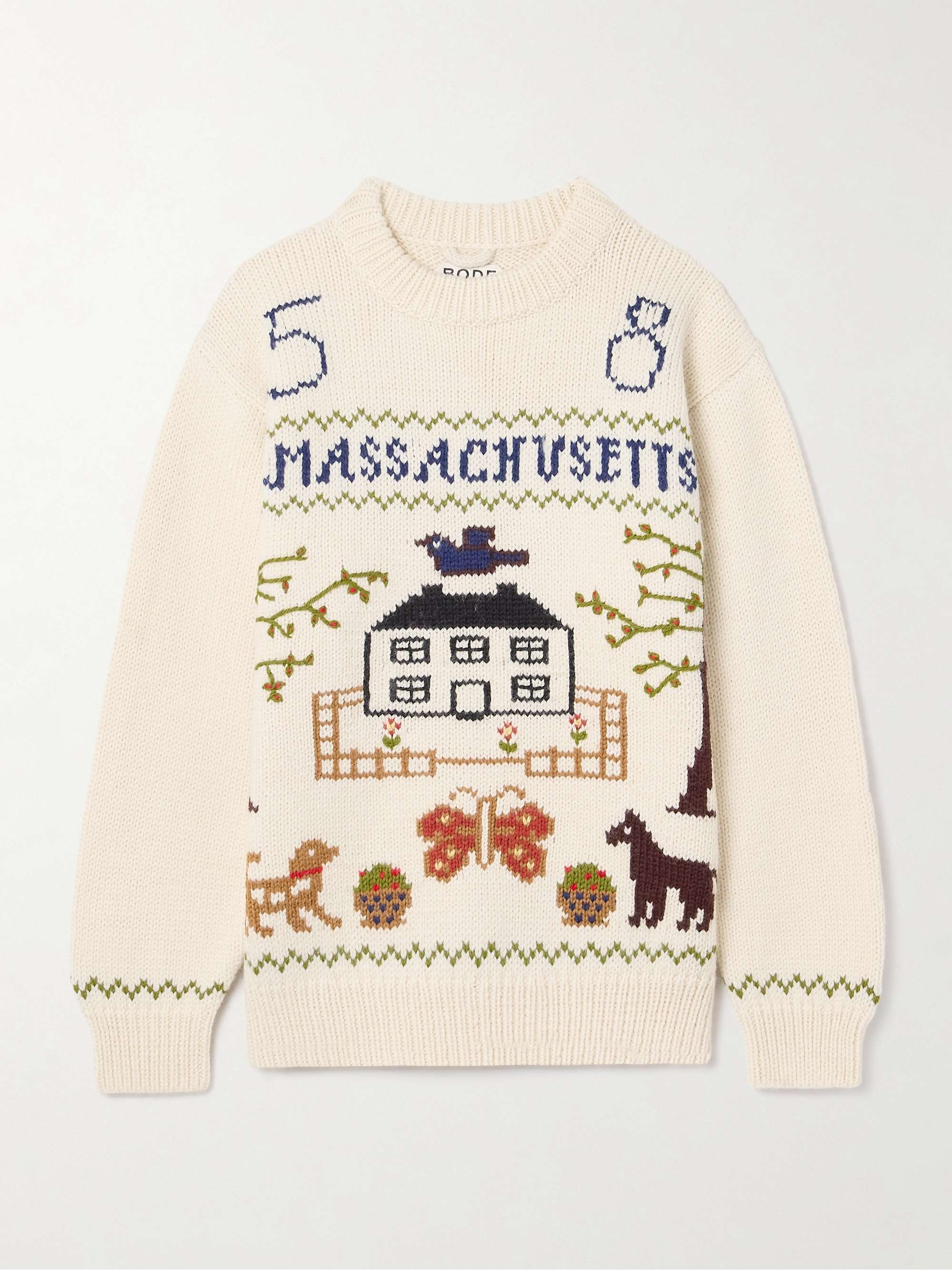 BODE Homestead intarsia-knit wool sweater | NET-A-PORTER