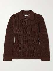 BODE Willows crocheted cotton polo shirt | NET-A-PORTER