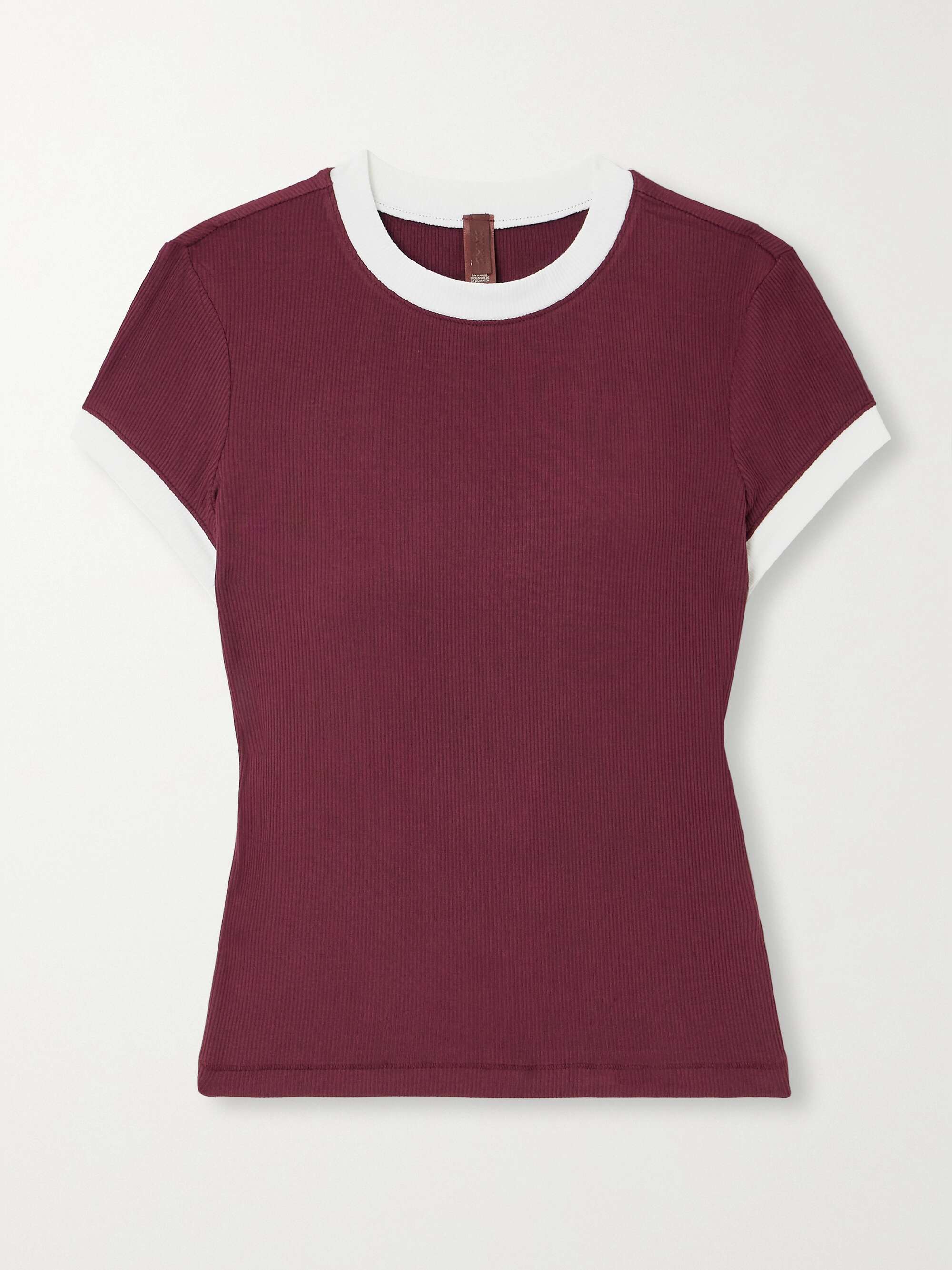 SKIMS Soft Lounge Ringer T-shirt - Maroon | NET-A-PORTER