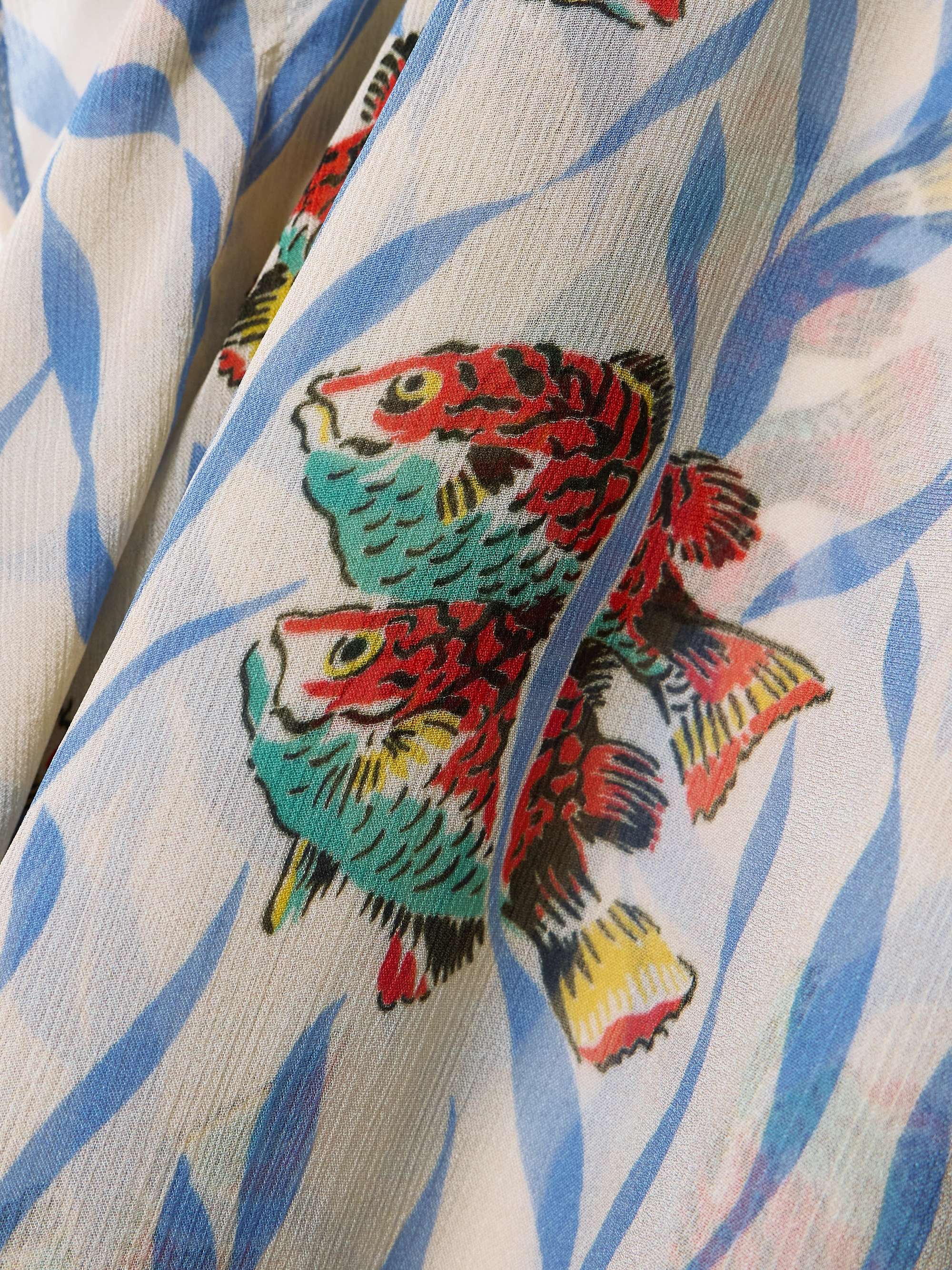 BODE Swimmers asymmetric tie-detailed printed crepon maxi dress | NET-A ...