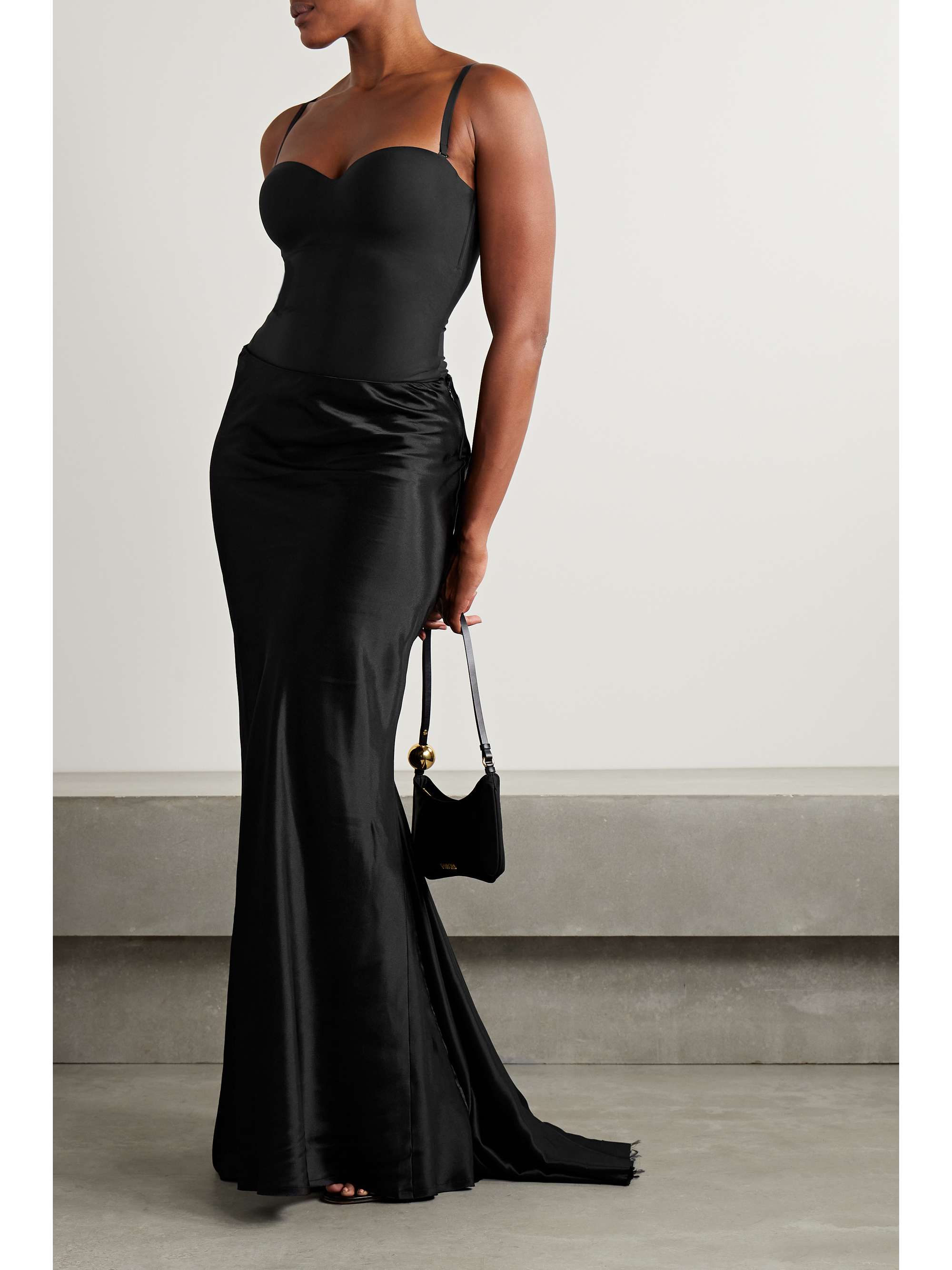 SKIMS Body Basics Molded Underwire Thong Bodysuit - Onyx | NET-A-PORTER