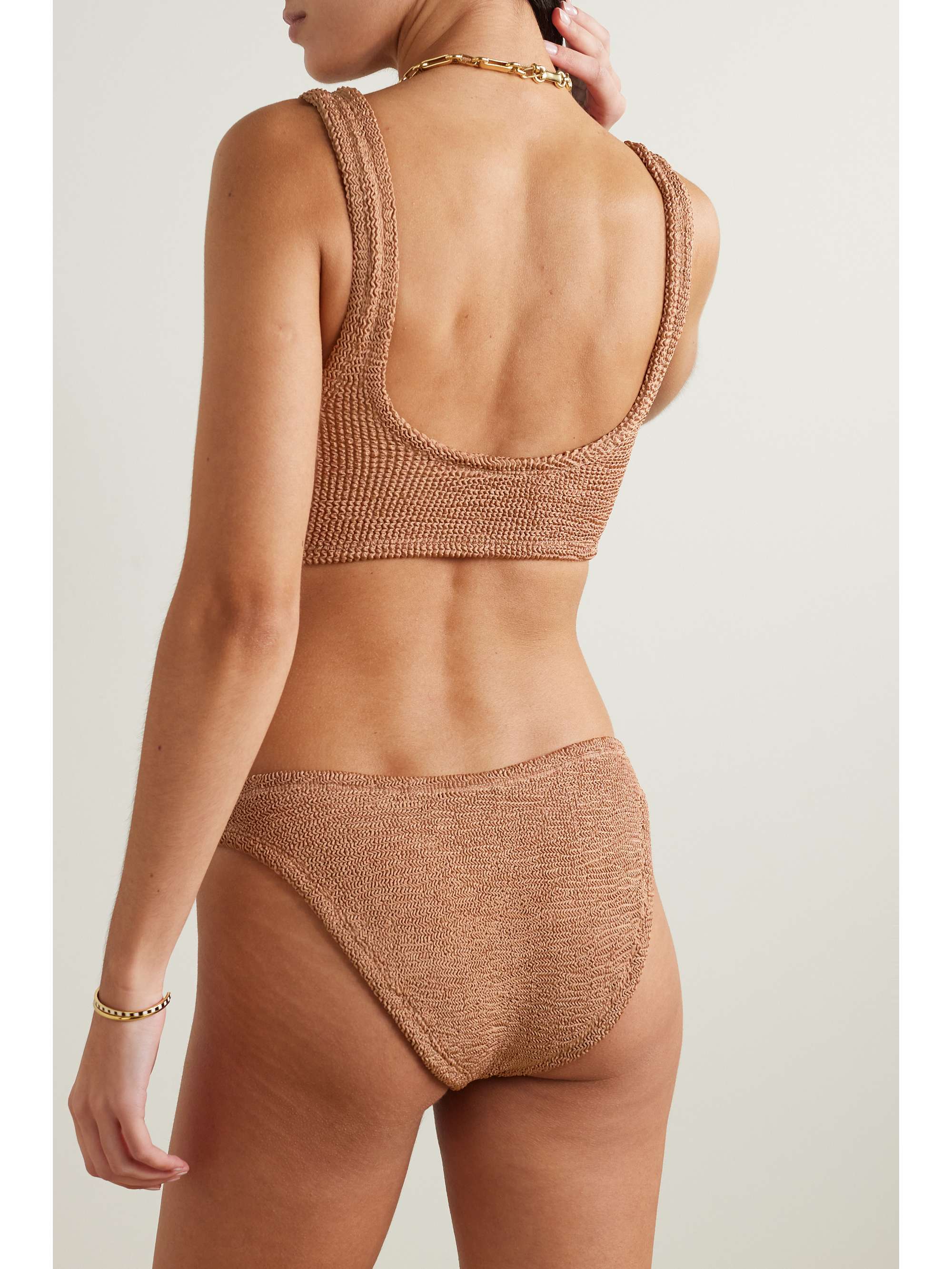 Hunza G Jamie Metallic Seersucker Bikini Net A Porter
