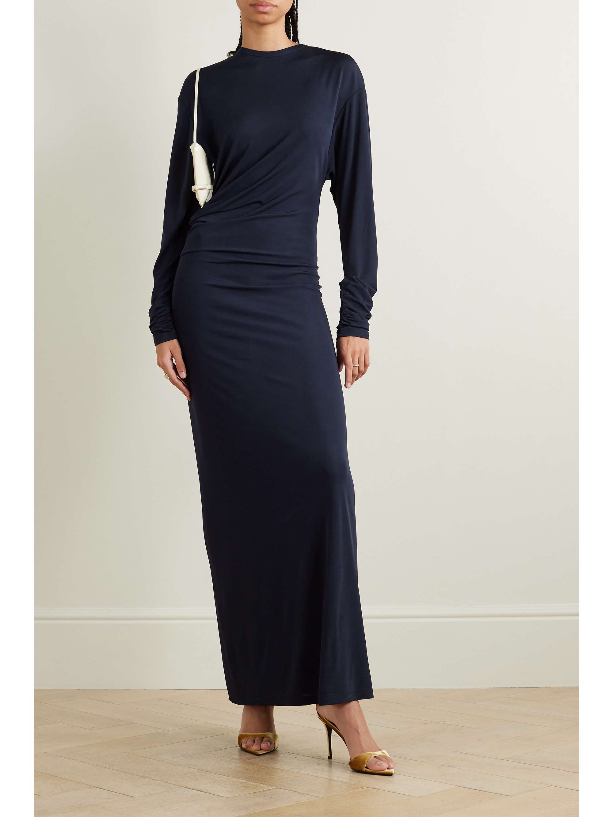 CHRISTOPHER ESBER Draped glossed-jersey maxi dress | NET-A-PORTER