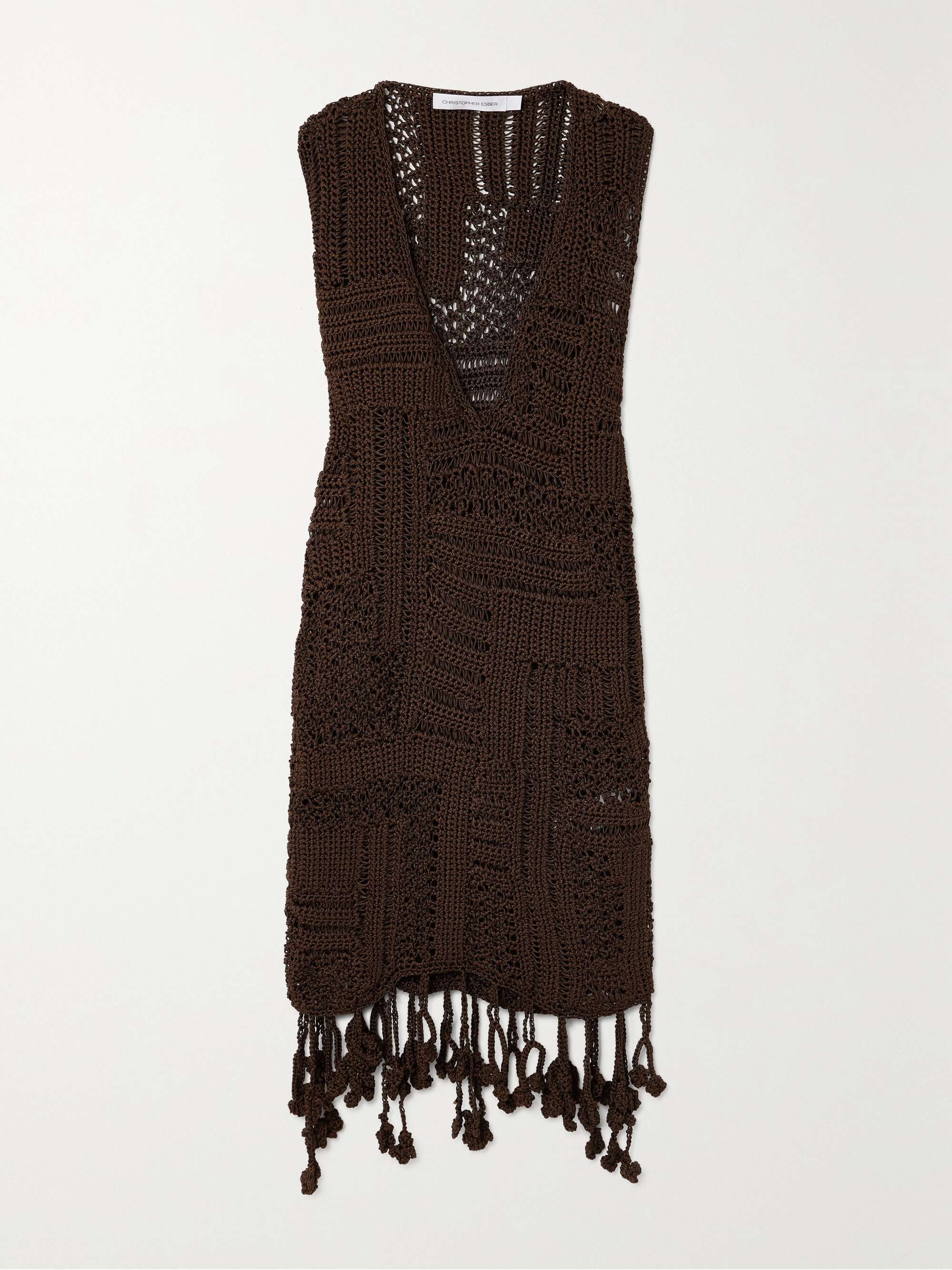 CHRISTOPHER ESBER Ramener Rope crocheted midi dress | NET-A-PORTER