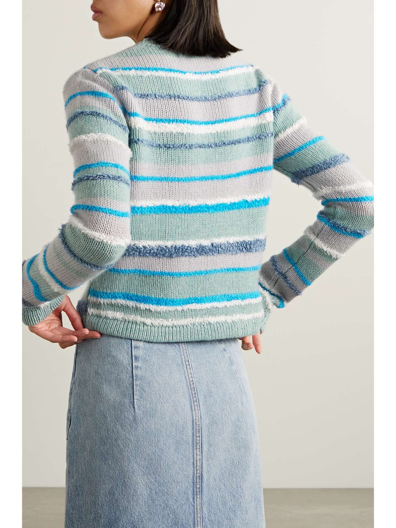 THE ELDER STATESMAN Striped cashmere-blend sweater | NET-A-PORTER