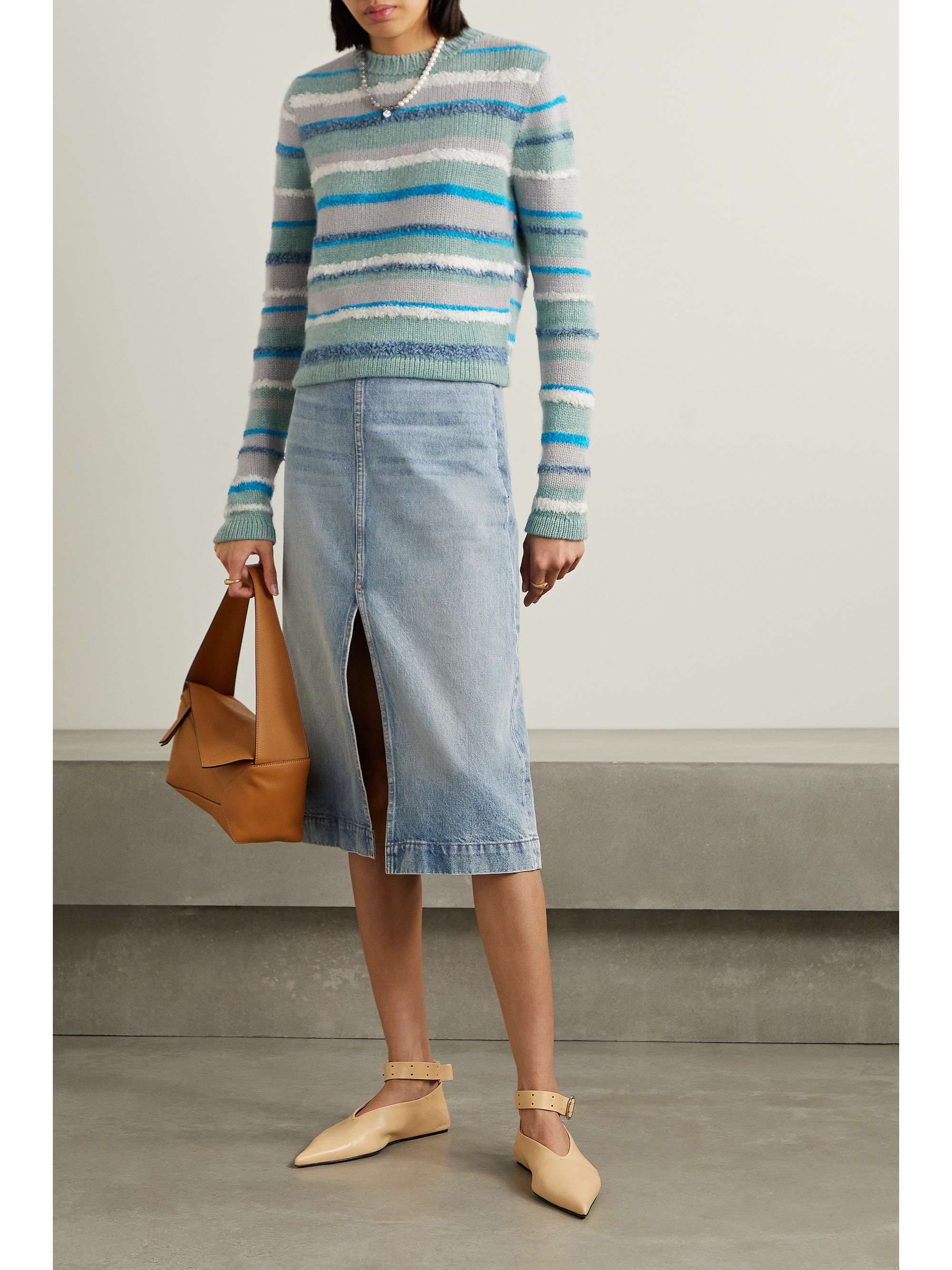 THE ELDER STATESMAN Striped cashmere-blend sweater | NET-A-PORTER