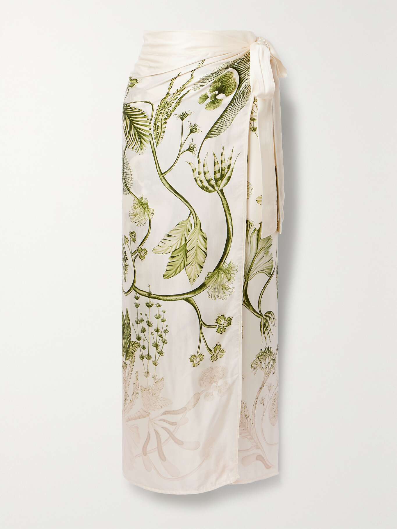 White + NET SUSTAIN Lavanda Habitat floral-print satin-twill pareo ...