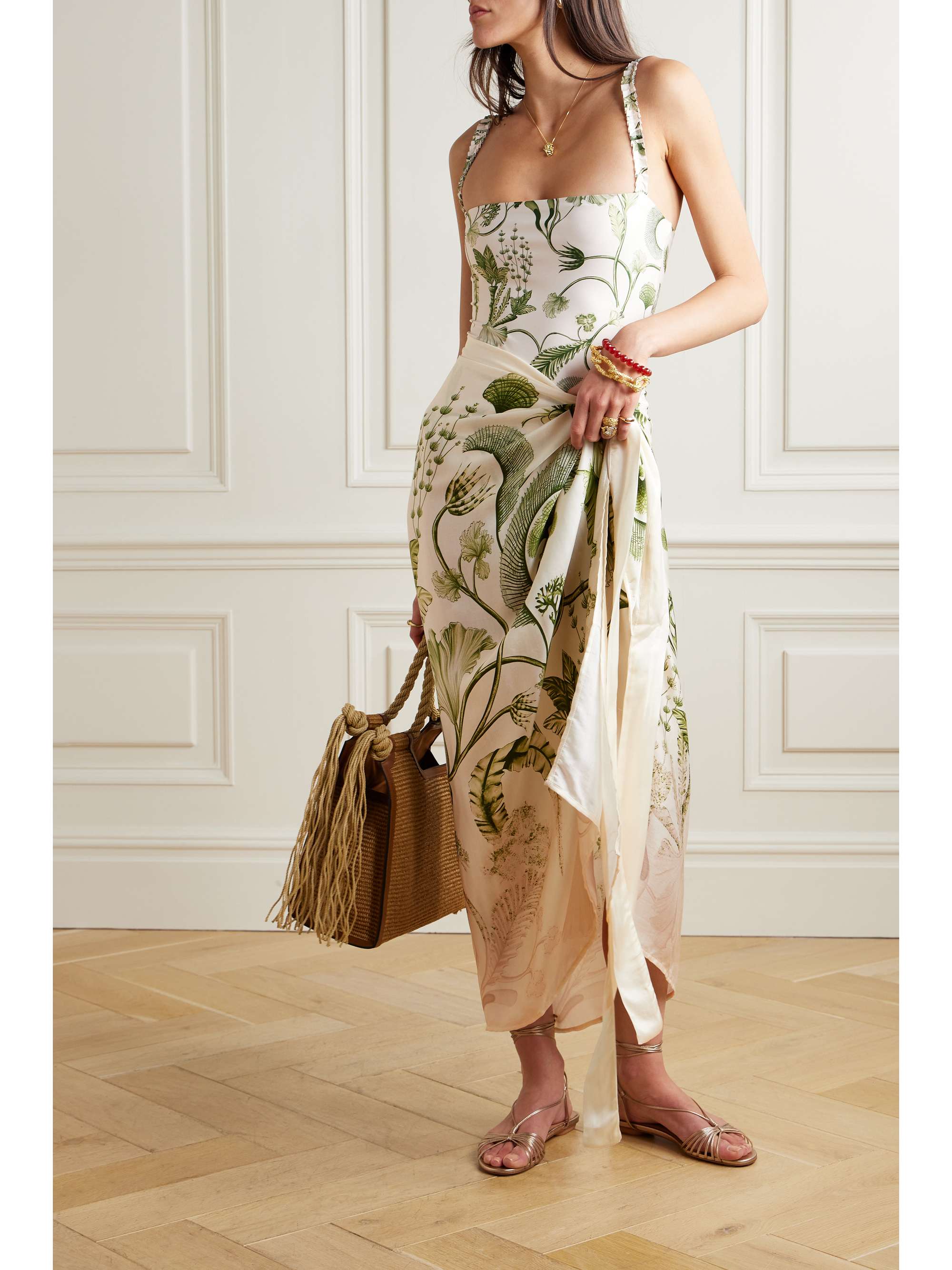 AGUA BY AGUA BENDITA + NET SUSTAIN Lavanda Habitat floral-print satin ...