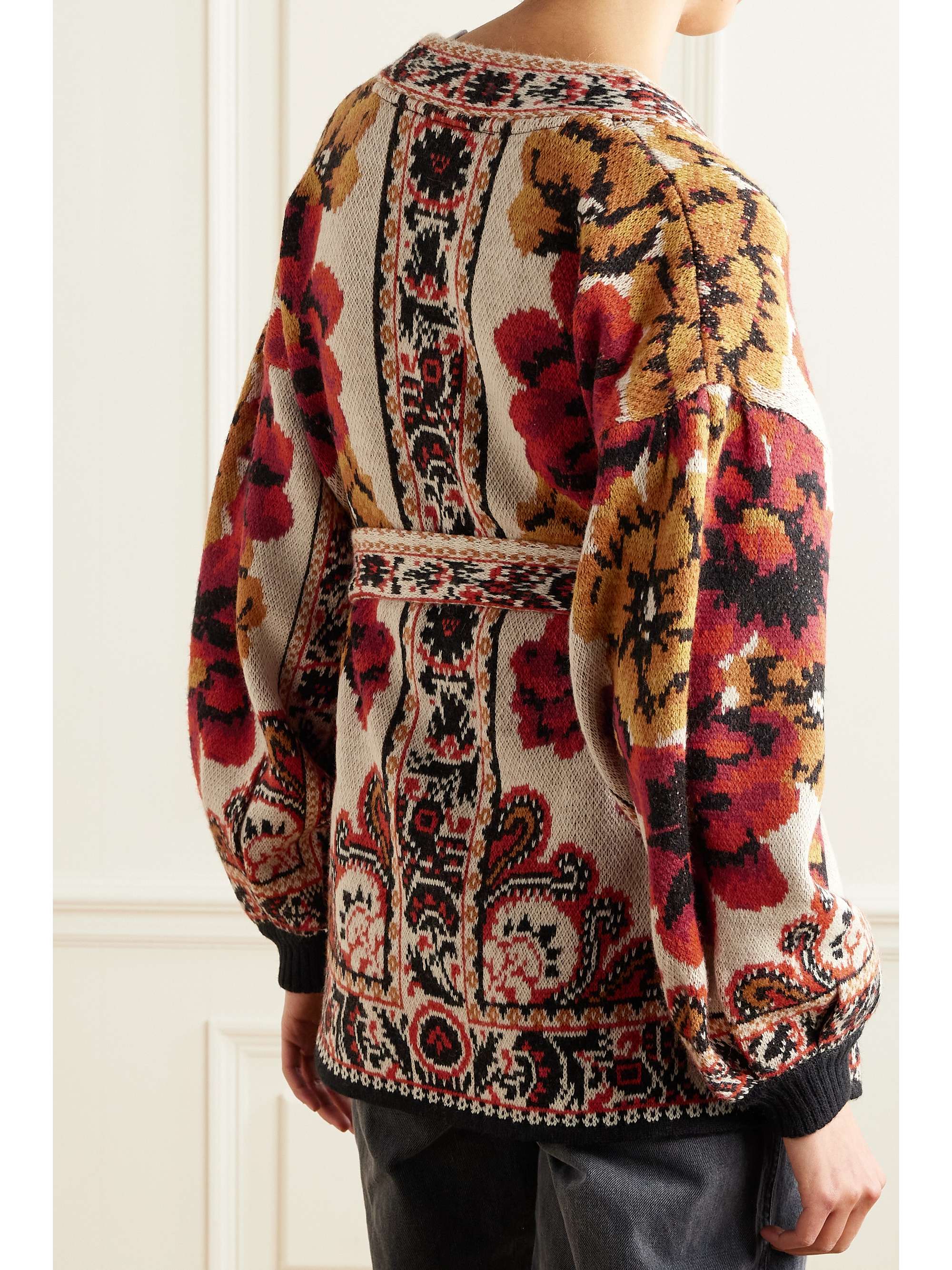 FARM RIO Belted jacquard-knit cardigan | NET-A-PORTER
