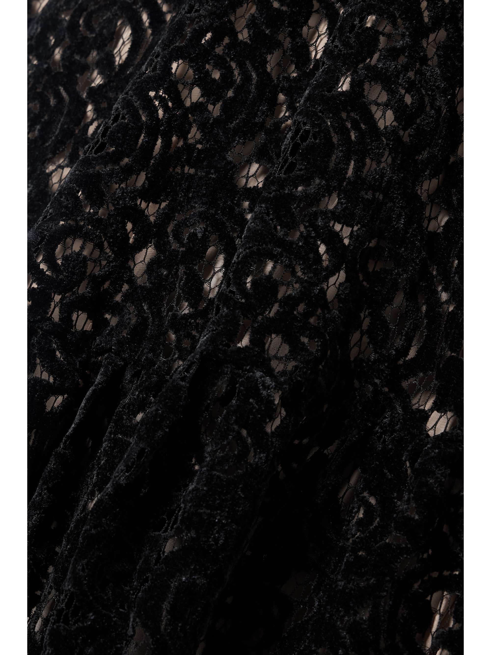 FARM RIO Satin-trimmed velvet guipure lace maxi dress | NET-A-PORTER