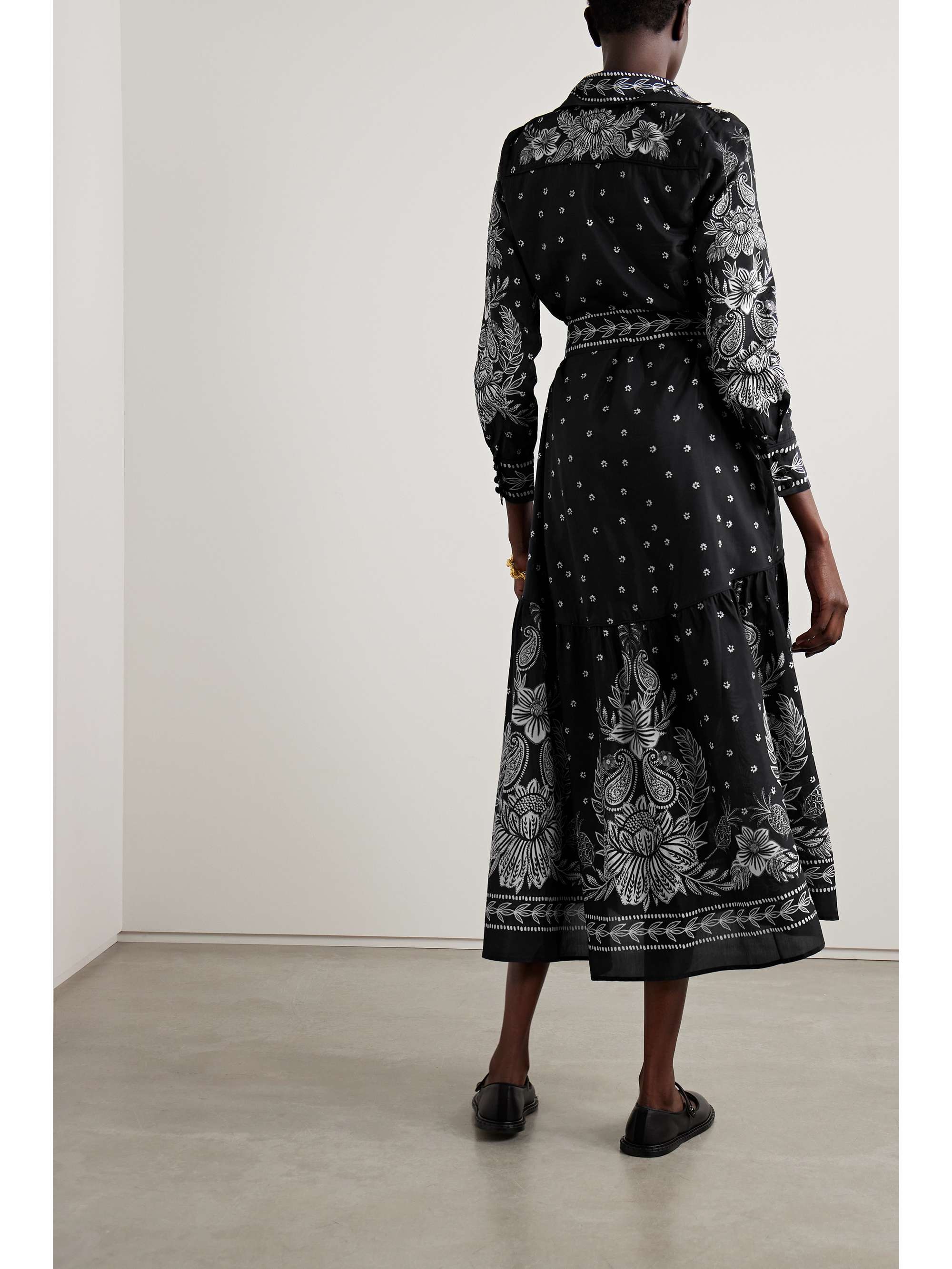FARM RIO Belted printed cotton-blend maxi dress | NET-A-PORTER